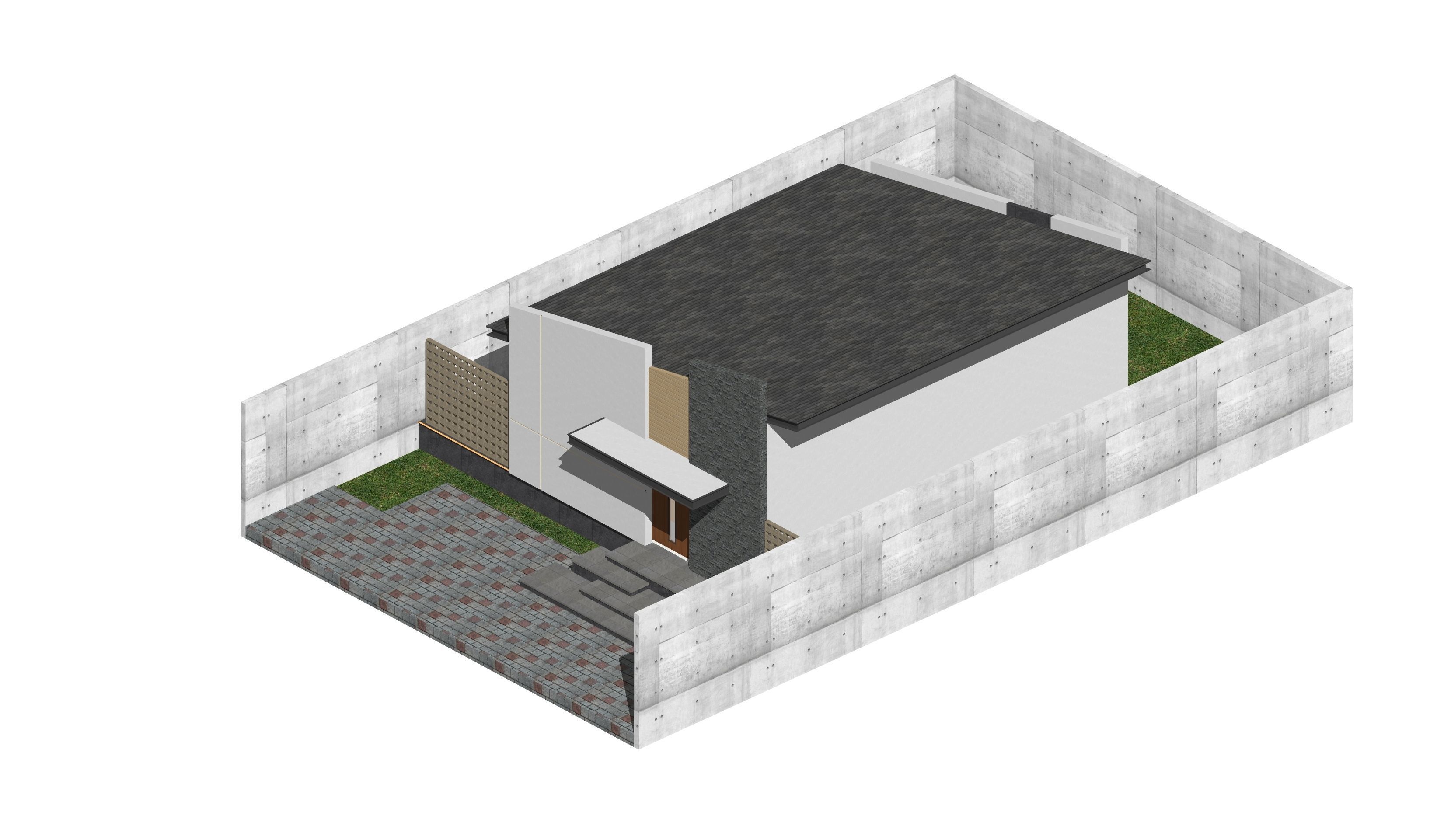 Modern simple house design 3D model | CGTrader