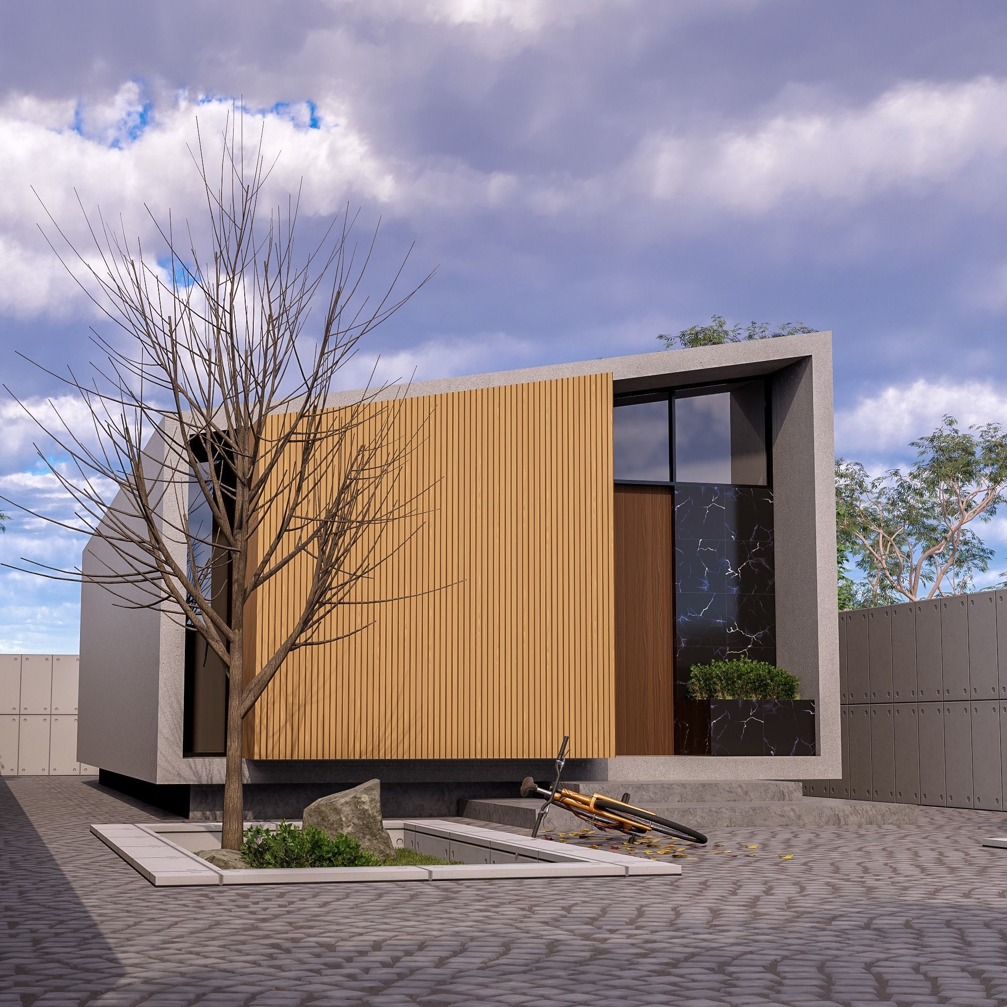 Modern simple house design 1 3D model | CGTrader