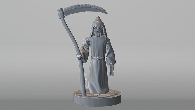 Reaper with book and scythe 3D model 3D printable | CGTrader