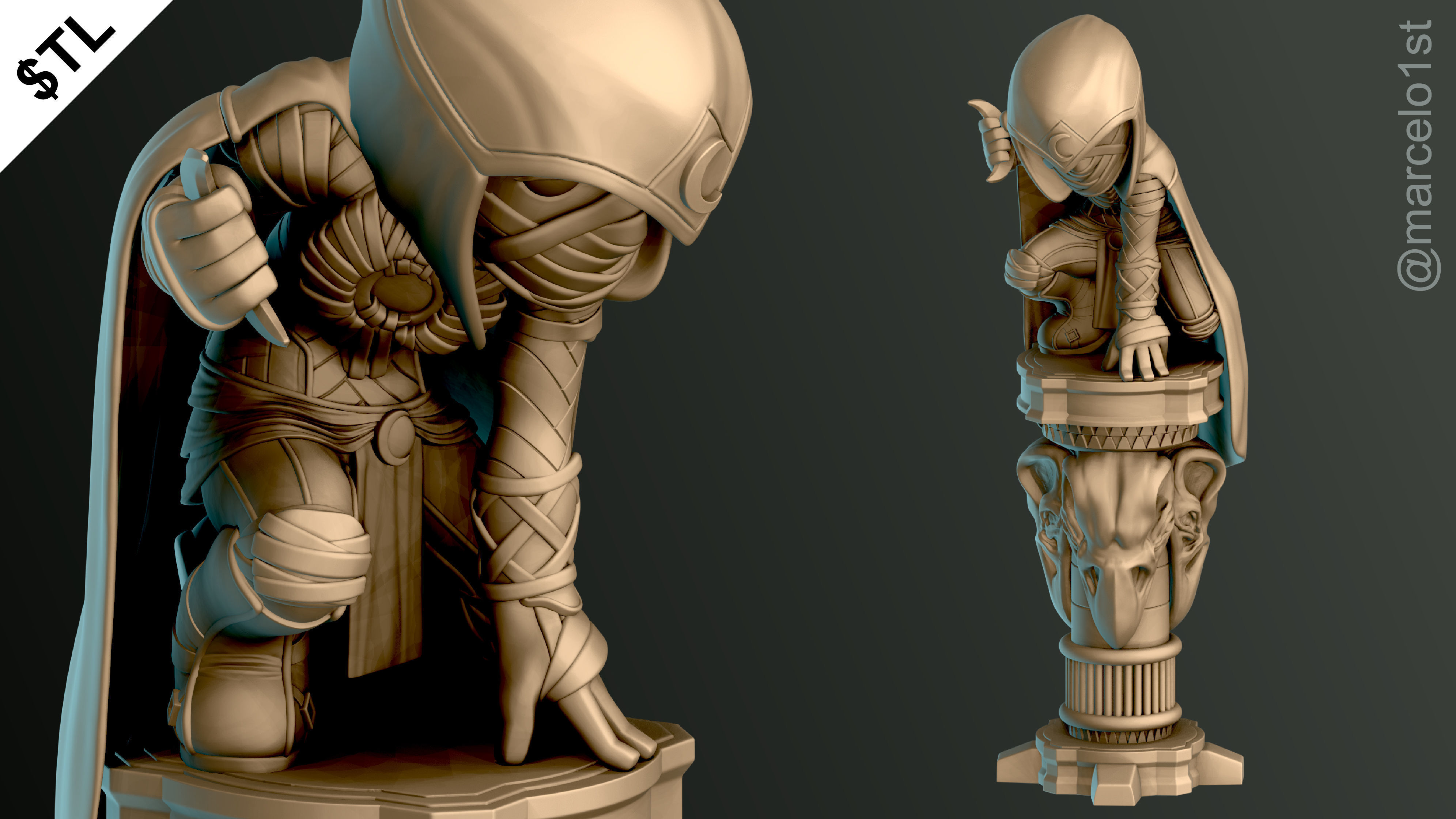 SIMPLES - Moon Knight 3D model 3D printable | CGTrader