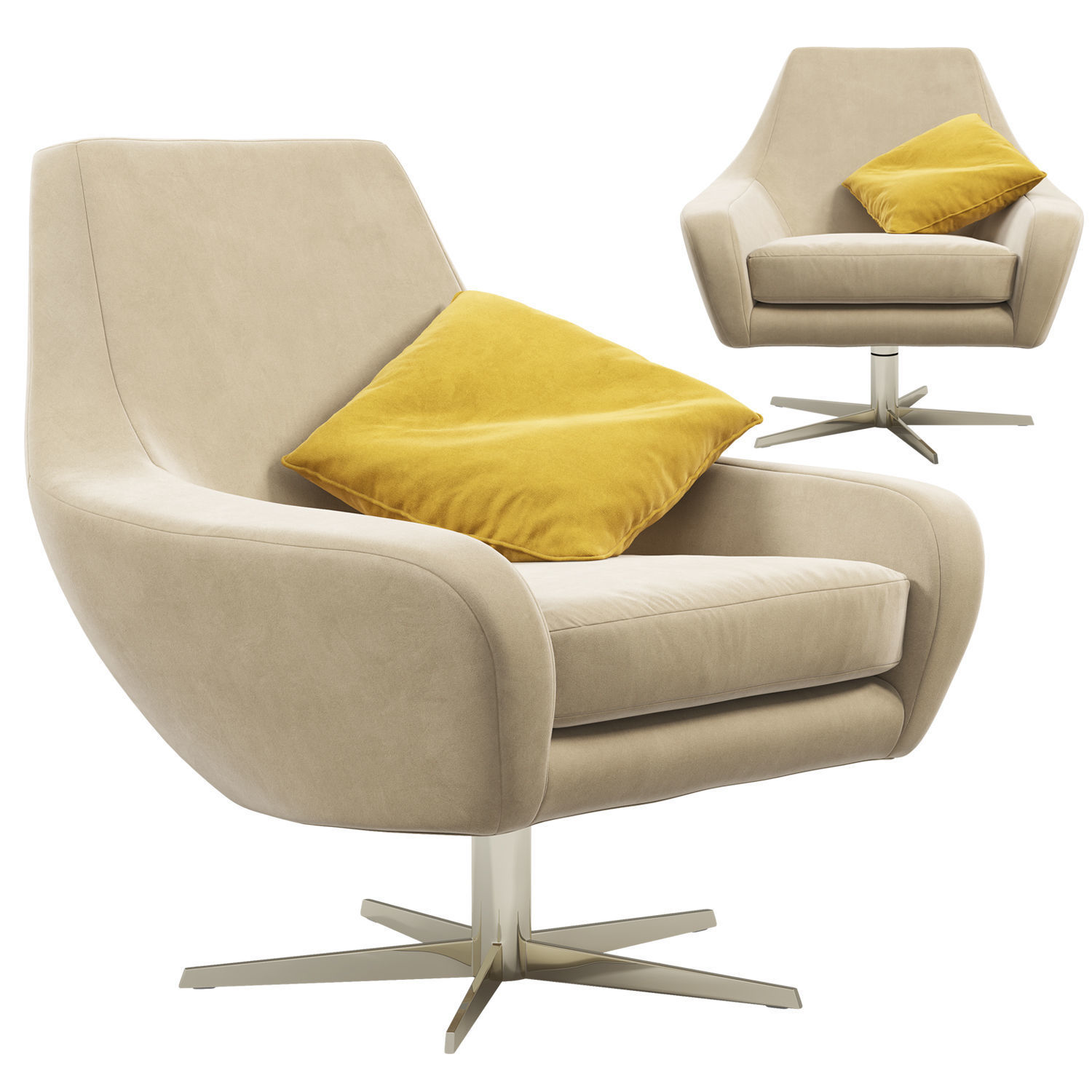Joybird Lenette Swivel Chair 3D model | CGTrader