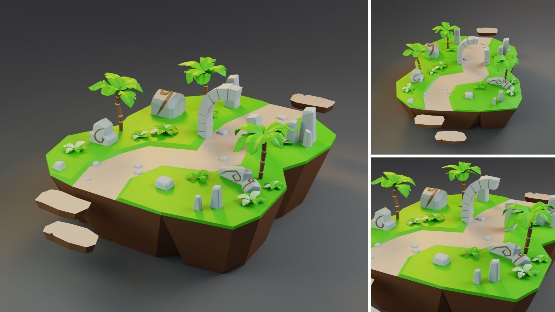 3D model Low Poly Worlds Islands Exteriors Pack 4 VR / AR / low-poly | CGTrader