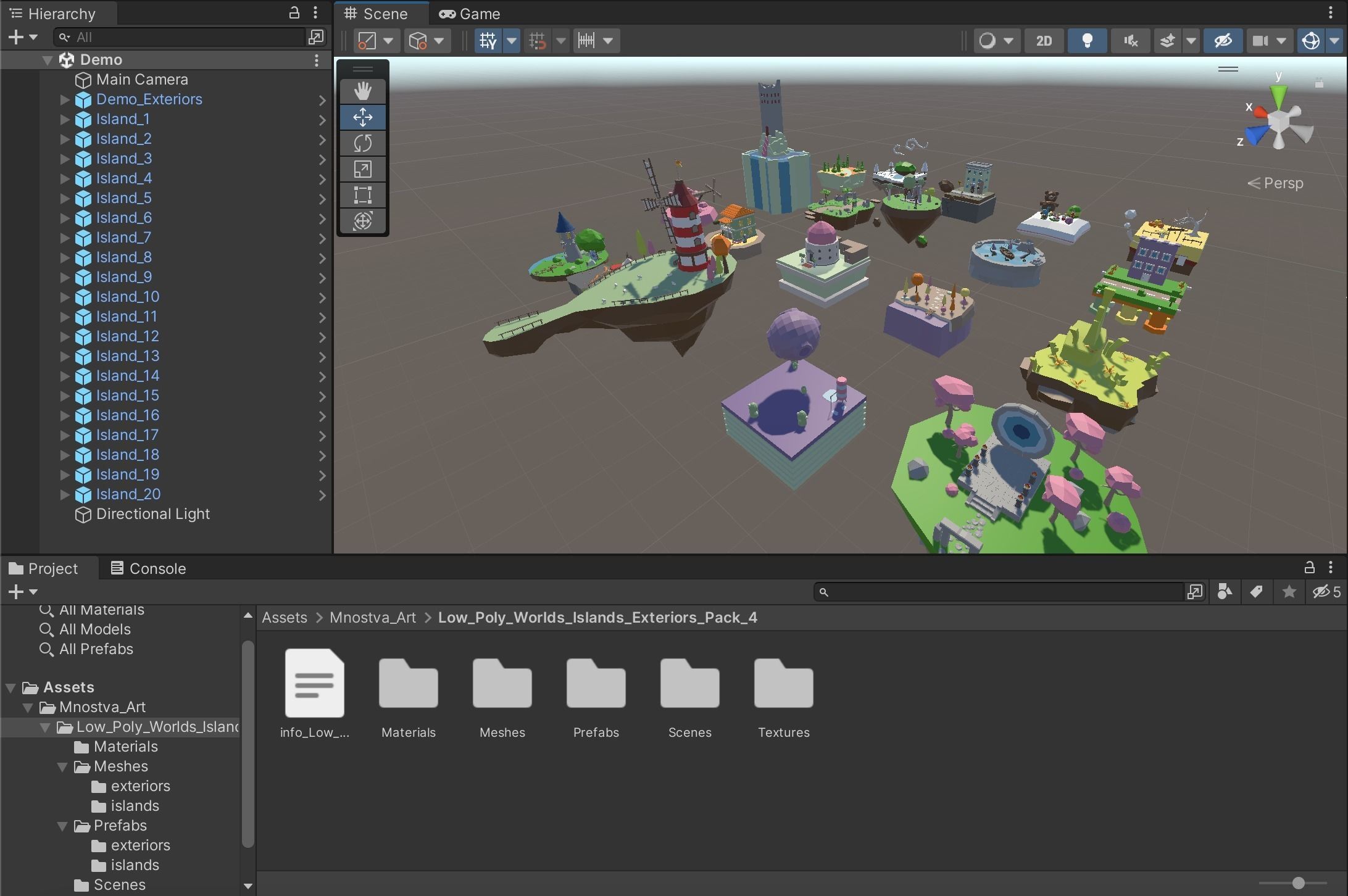 3D model Low Poly Worlds Islands Exteriors Pack 4 VR / AR / low-poly ...