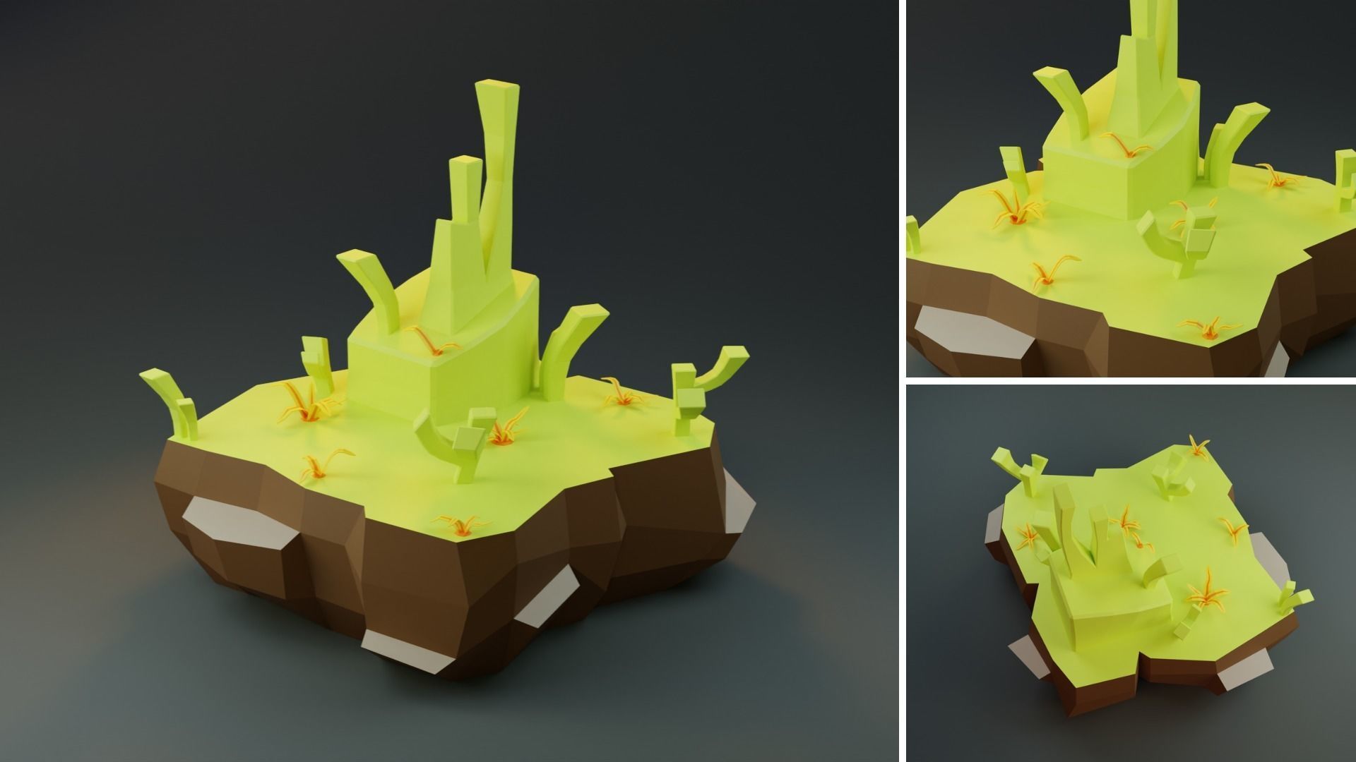 3D model Low Poly Worlds Islands Exteriors Pack 4 VR / AR / low-poly ...