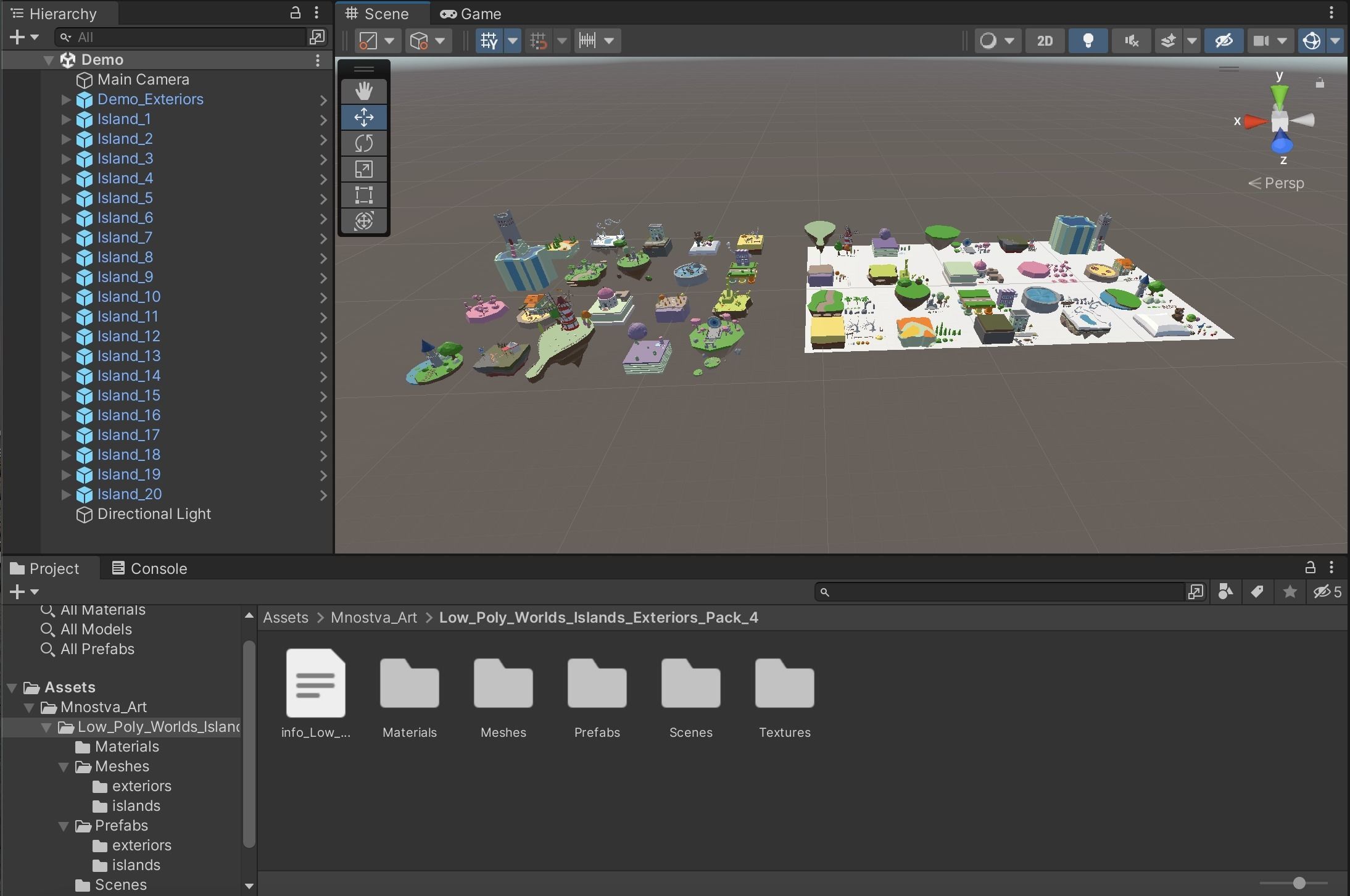 3D model Low Poly Worlds Islands Exteriors Pack 4 VR / AR / low-poly ...