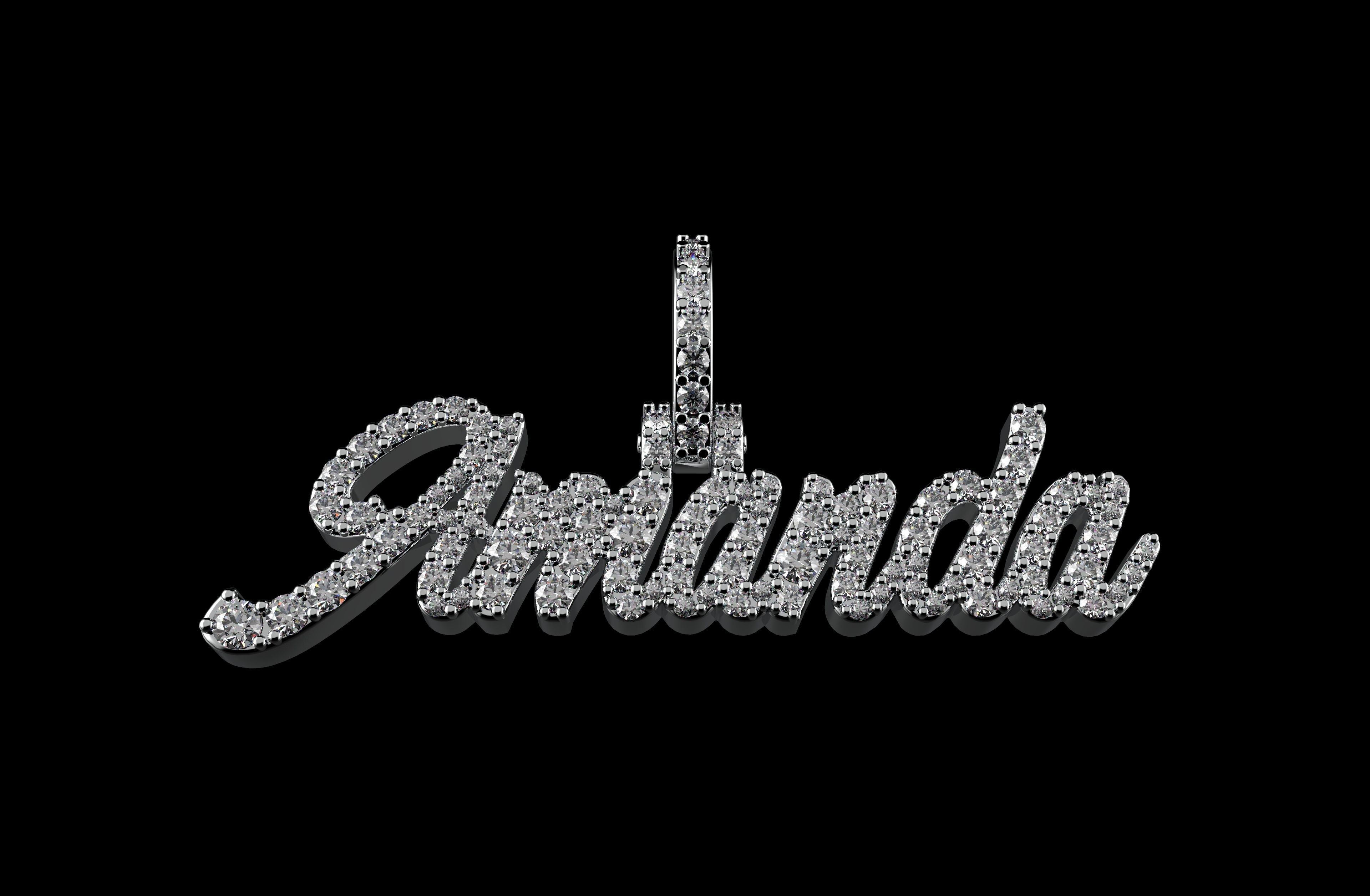 Pendant with the name Amanda 3D model 3D printable | CGTrader