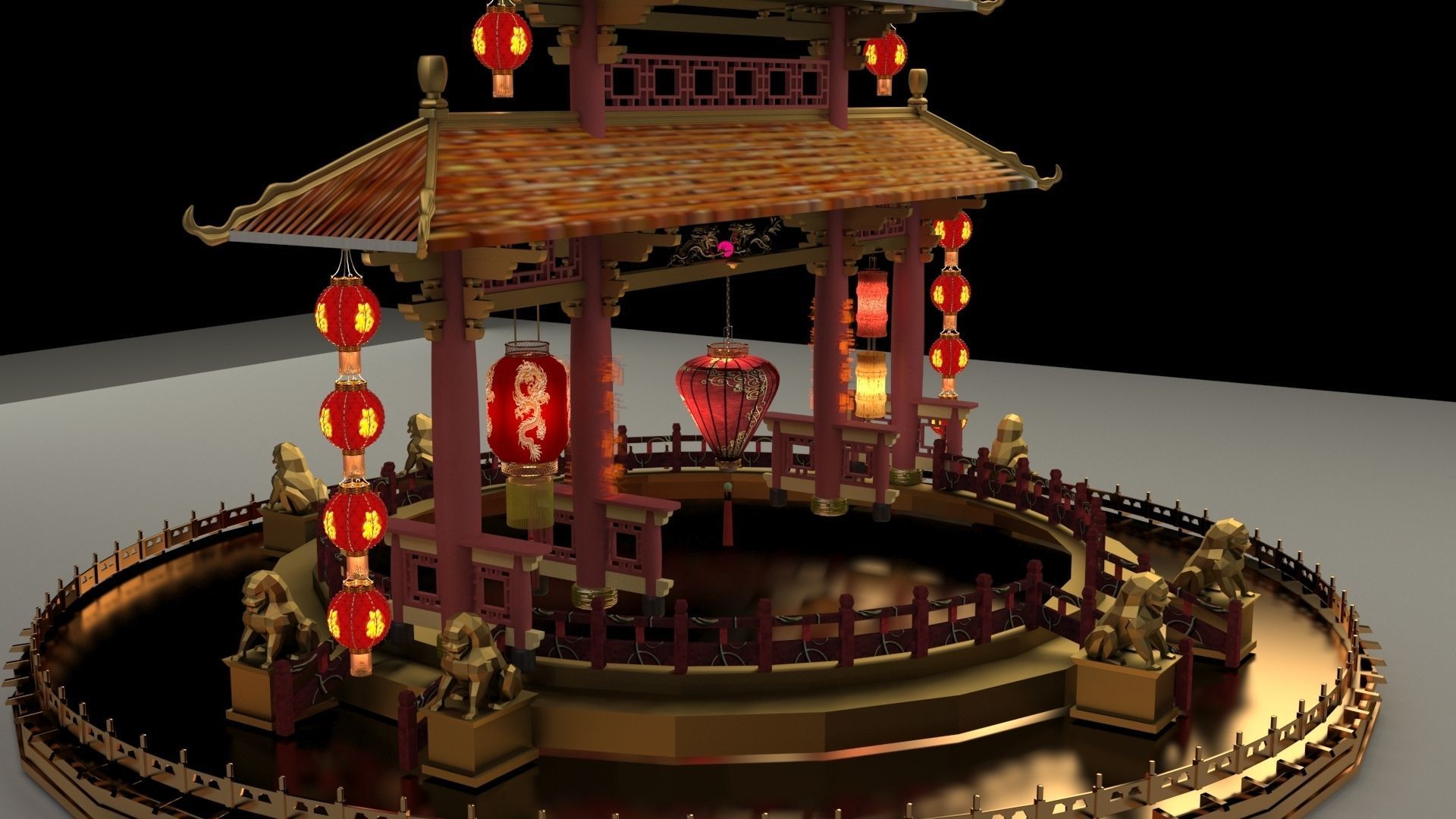 Chinese ancient gate 3D model | CGTrader
