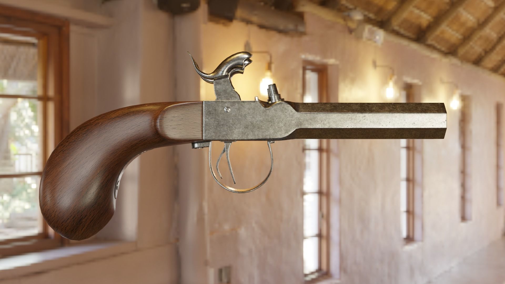 Double Barrel Derringer 3D model | CGTrader