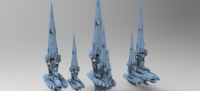 Sci fi Alien Cliff bridge Shards 3D model | CGTrader