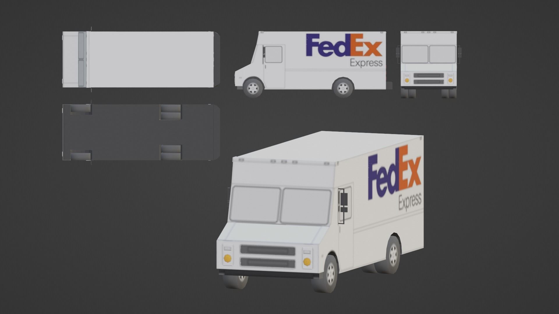 3D model FedEx van lowpoly VR / AR / low-poly | CGTrader