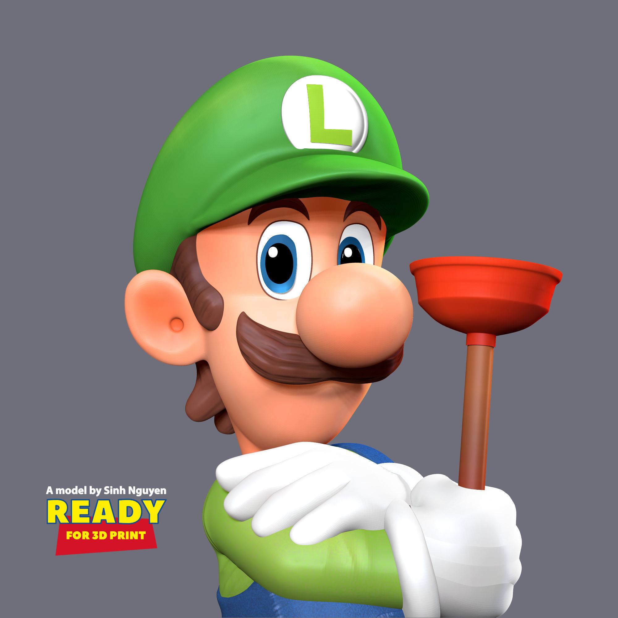 Luigi - The Super Mario Bros 3D model 3D printable | CGTrader