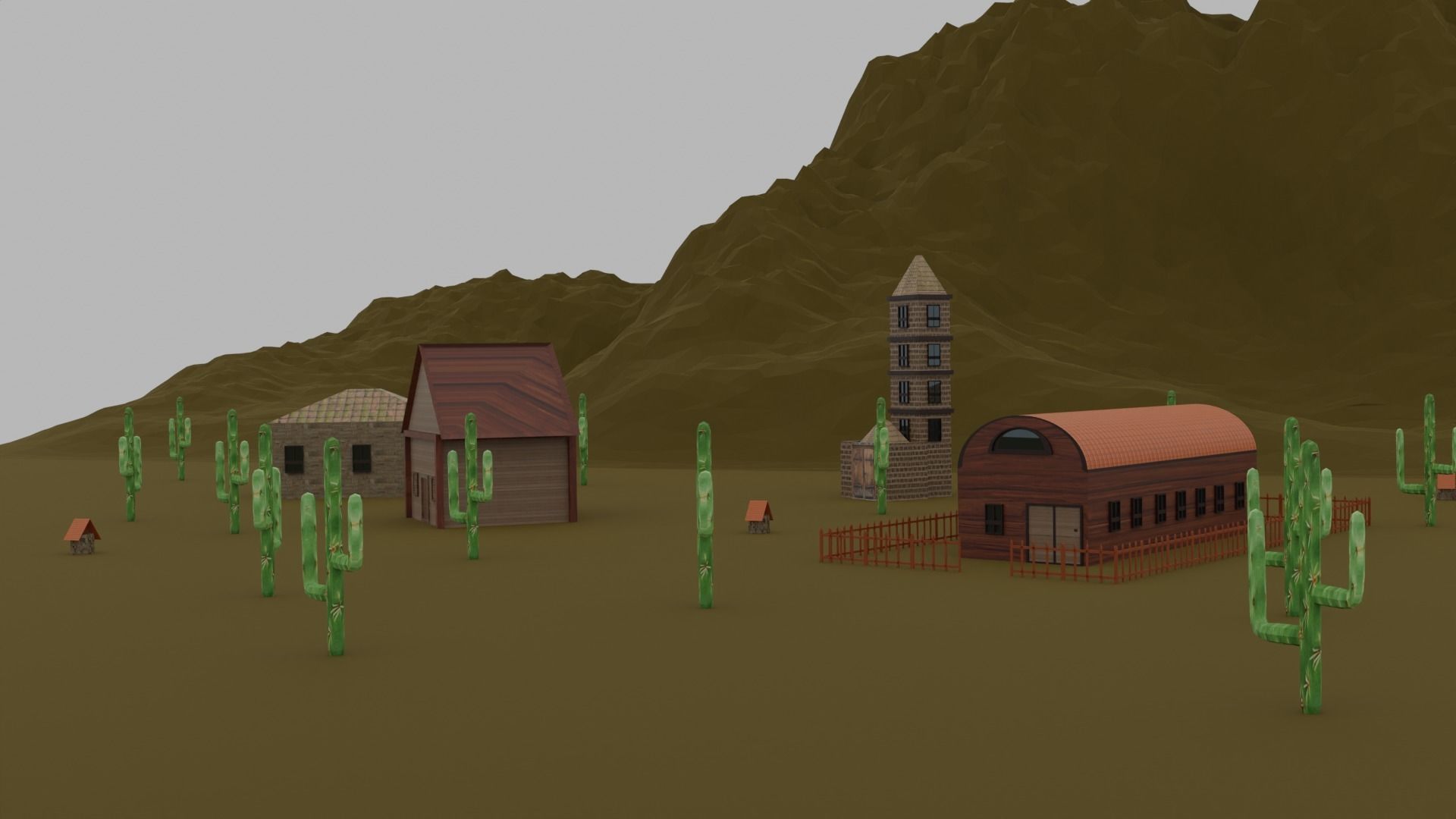 3D model Low Poly Desert City VR / AR / low-poly | CGTrader