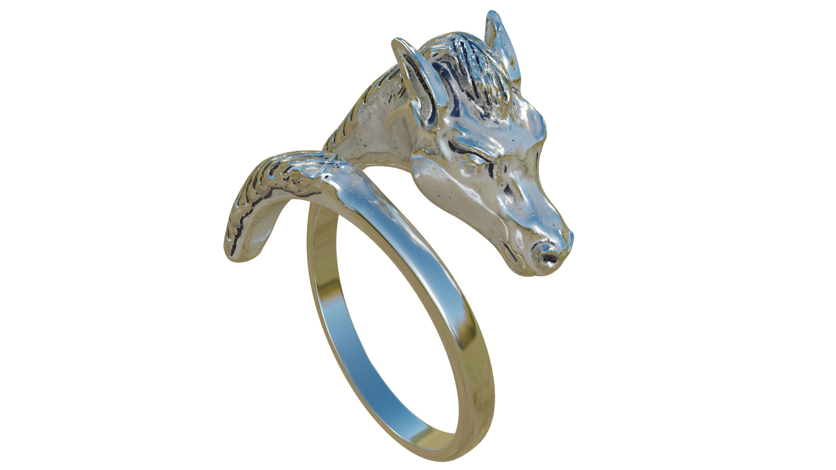 Silver Horse Ring 3D model | CGTrader