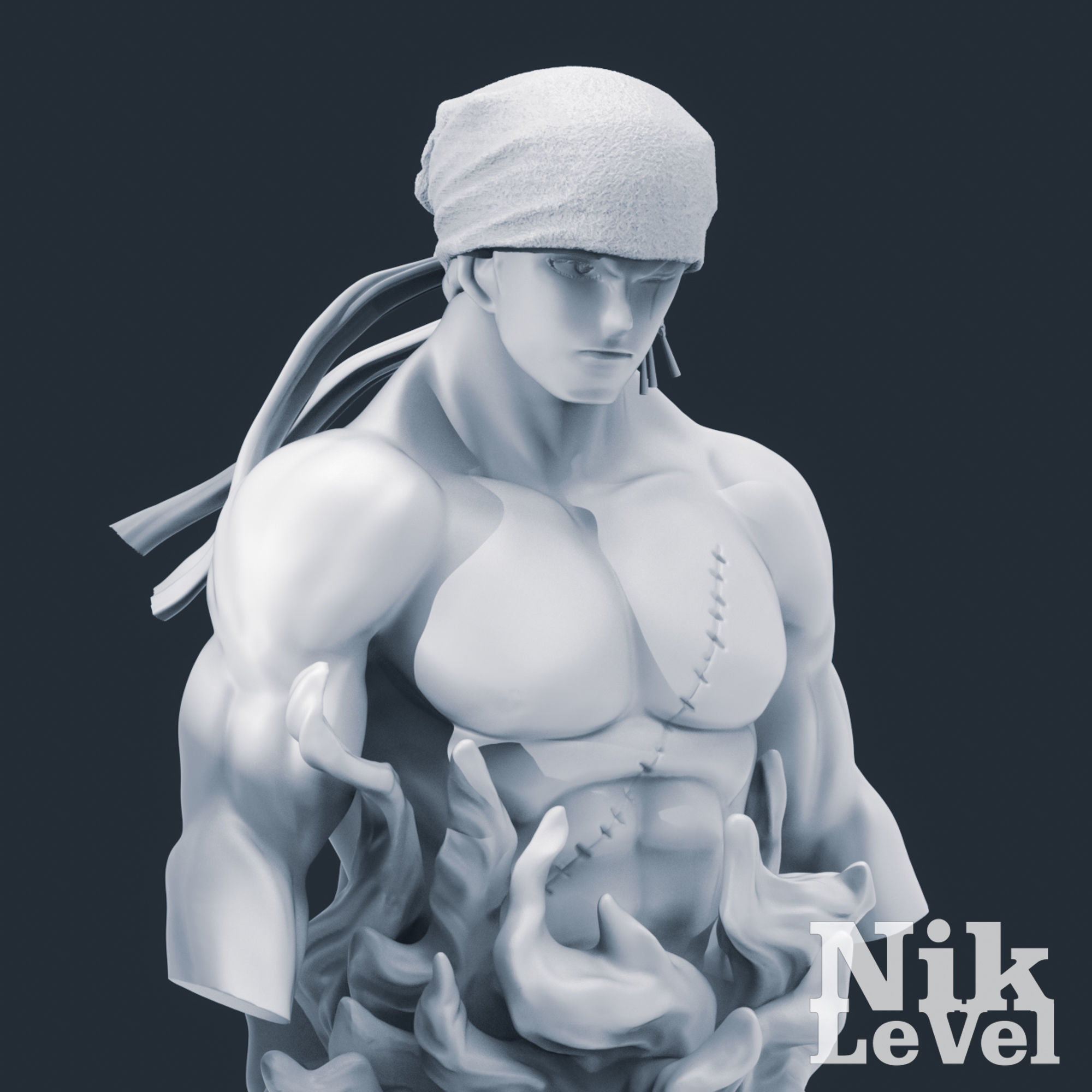 Roronoa Zoro 3D Printable Bust 3D model 3D printable | CGTrader