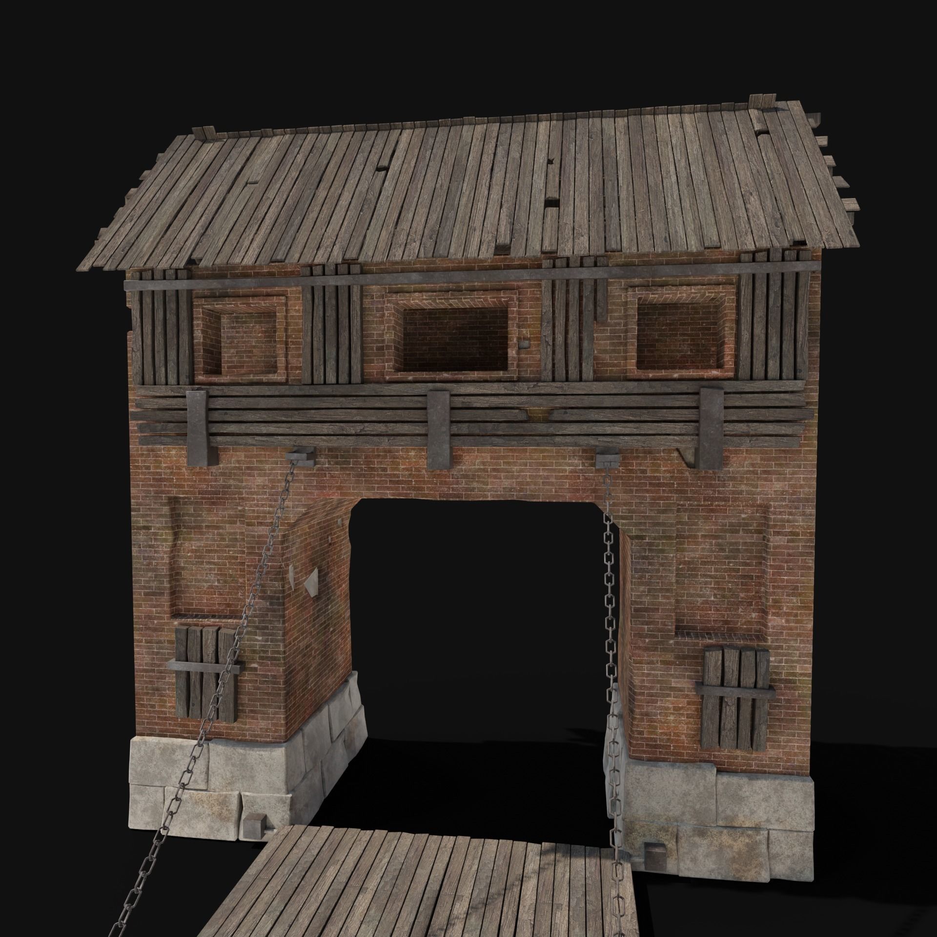 3D model CASTLE MEDIEVAL WATCH TOWER WALLS WALL BUILDER COLLECTION AAA ...