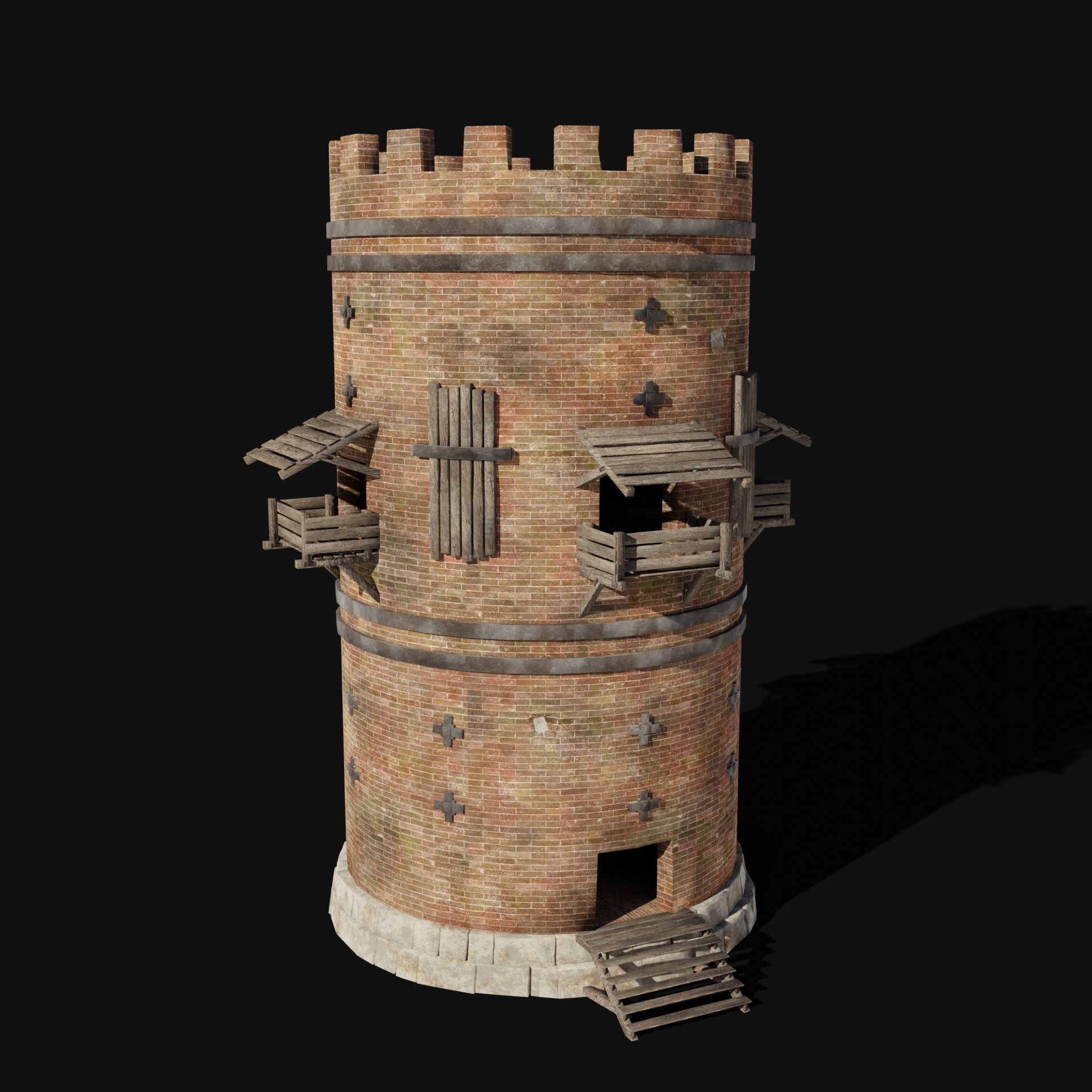 3D model CASTLE MEDIEVAL WATCH TOWER WALLS WALL BUILDER COLLECTION AAA ...