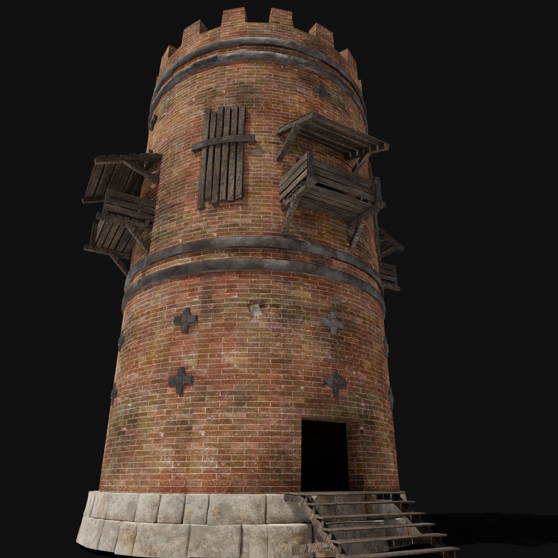3D model CASTLE MEDIEVAL WATCH TOWER WALLS WALL BUILDER COLLECTION AAA ...