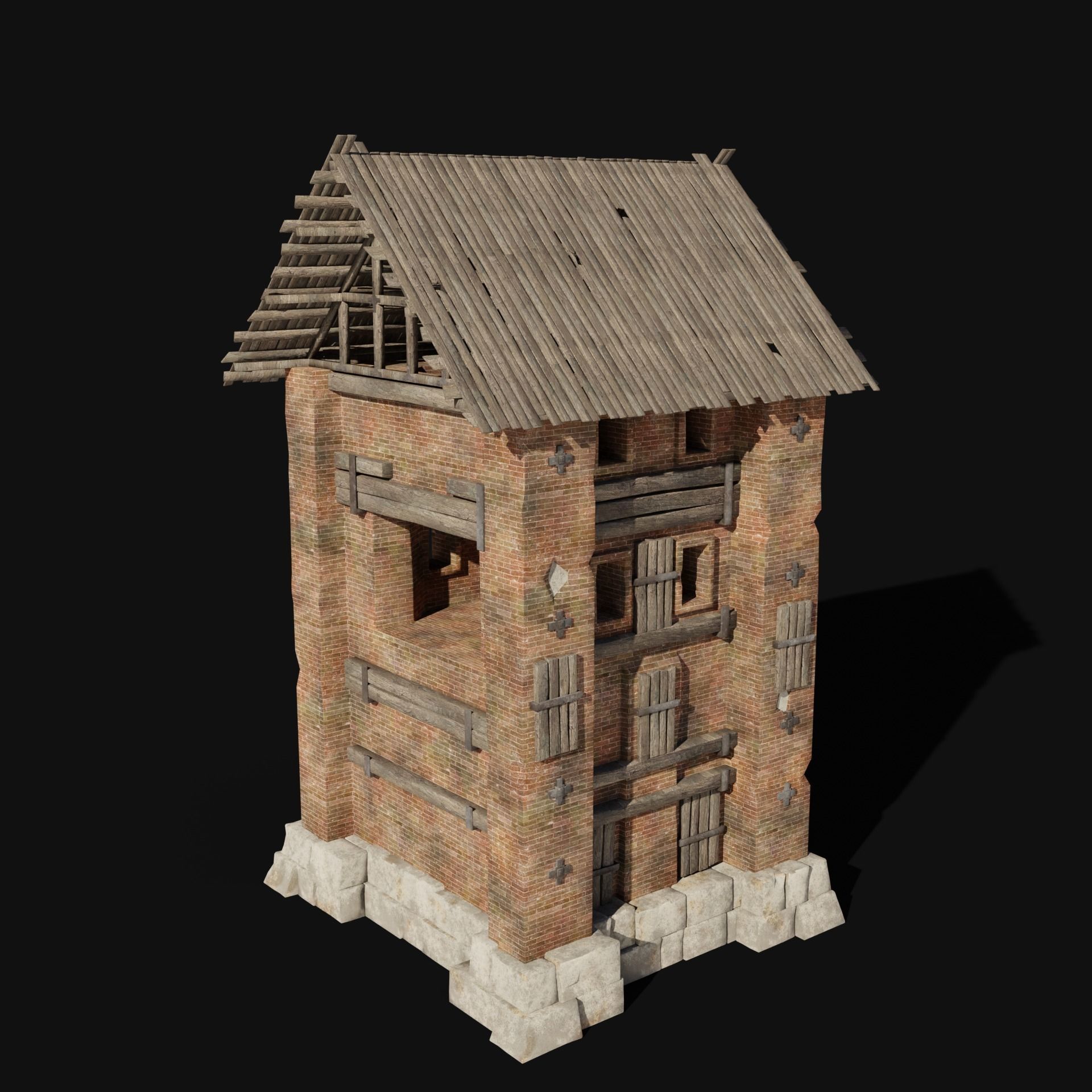 3D model CASTLE MEDIEVAL WATCH TOWER WALLS WALL BUILDER COLLECTION AAA ...