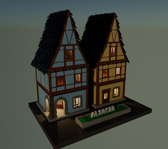 ALSACIAN HOUSE 3D free 3D model | CGTrader