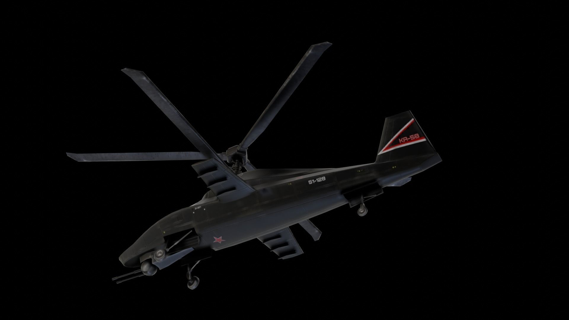 3D model Ka 58 black Ghost Helicopter VR / AR / low-poly | CGTrader