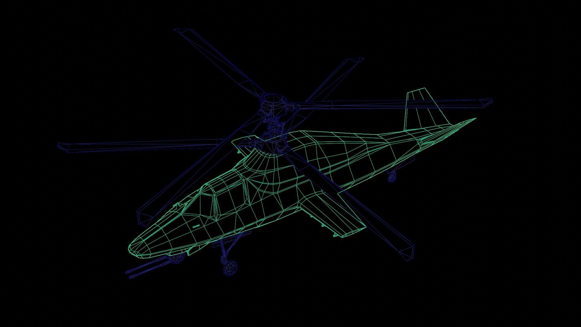3D model Ka 58 black Ghost Helicopter VR / AR / low-poly | CGTrader