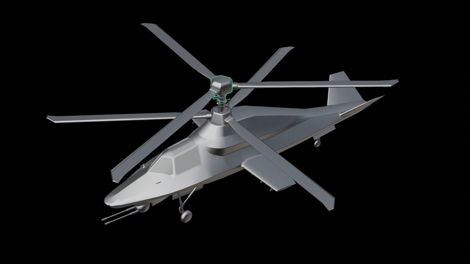 3D model Ka 58 black Ghost Helicopter VR / AR / low-poly | CGTrader