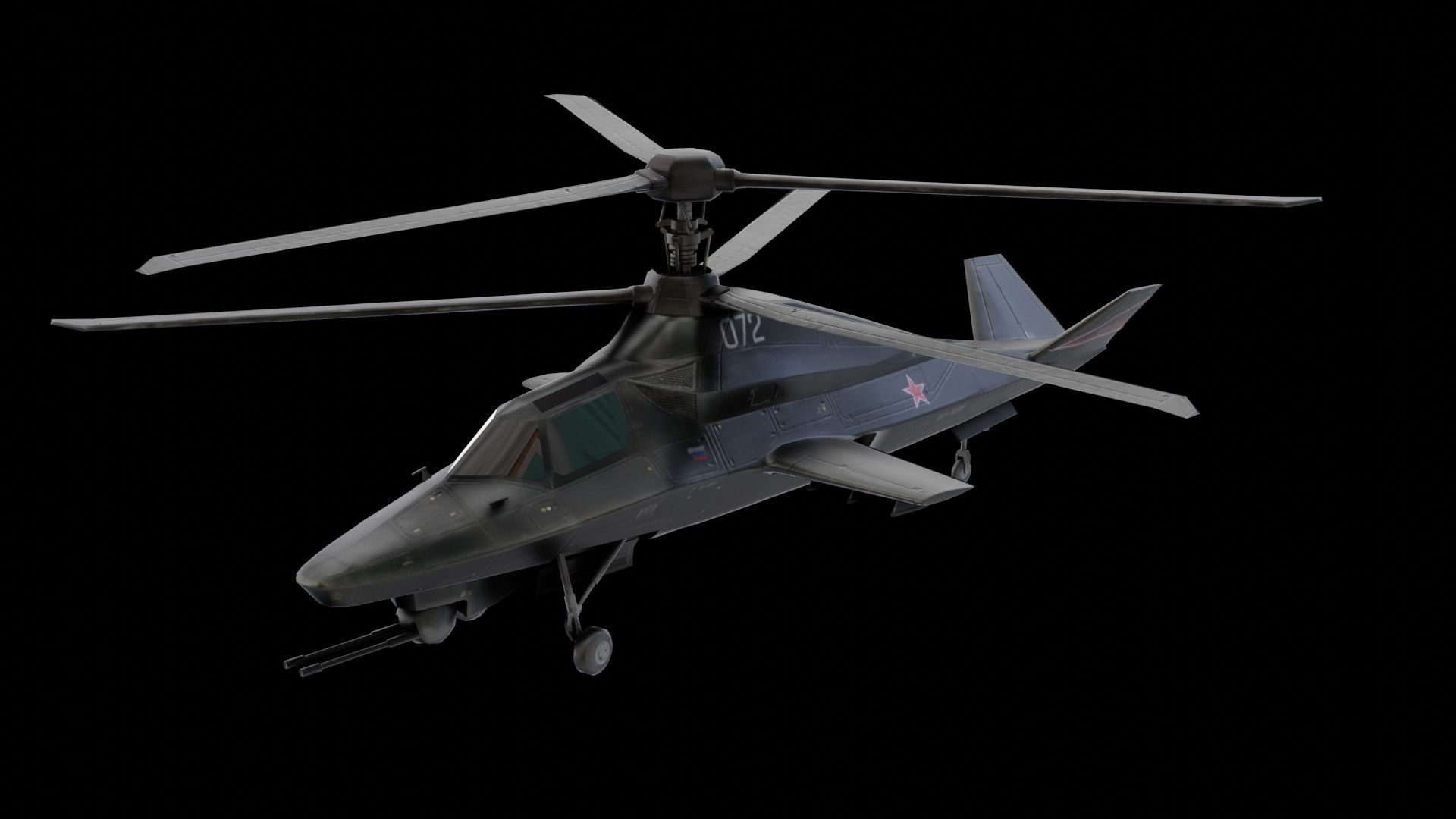 3D model Ka 58 black Ghost Helicopter VR / AR / low-poly | CGTrader