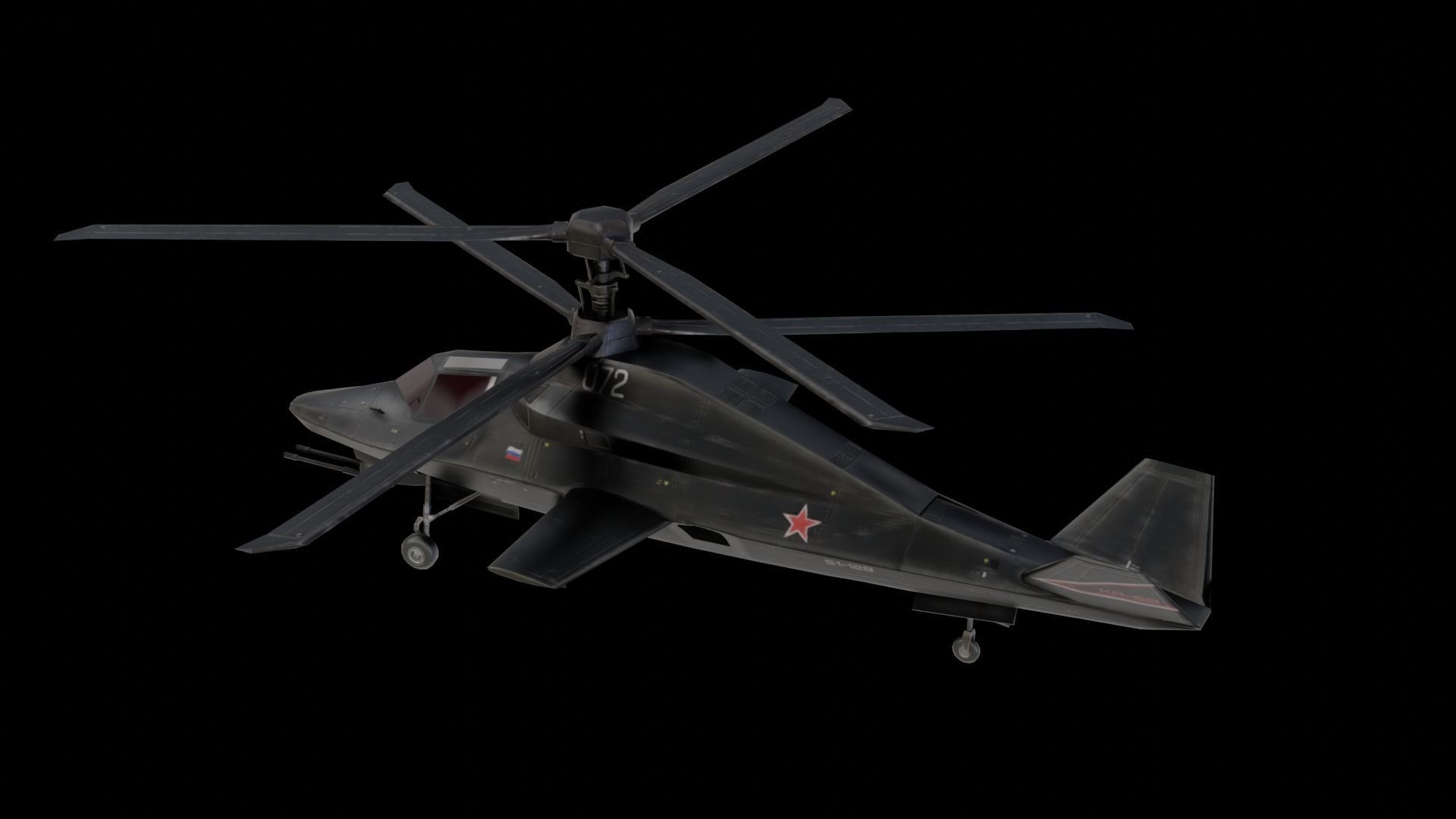 3D model Ka 58 black Ghost Helicopter VR / AR / low-poly | CGTrader
