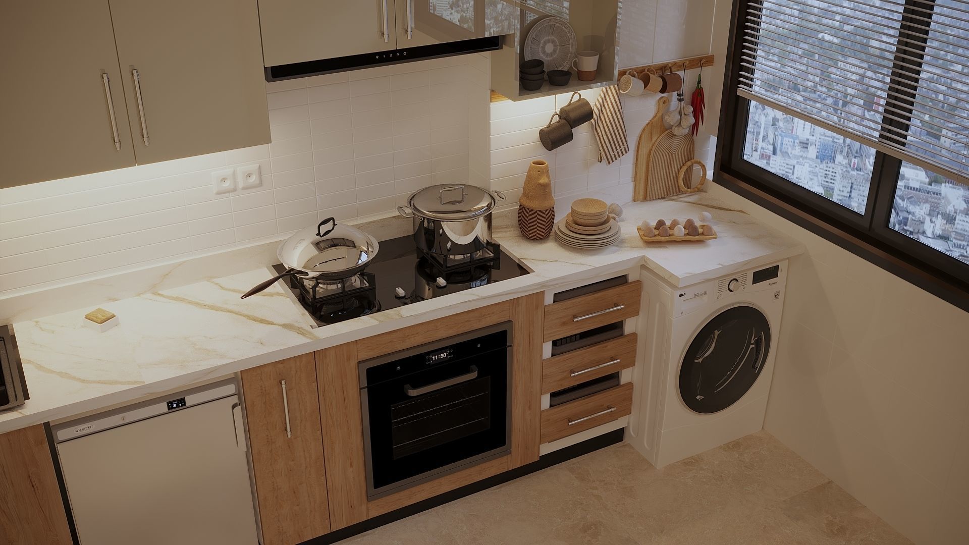 Modern HPL Kitchen 3D model | CGTrader