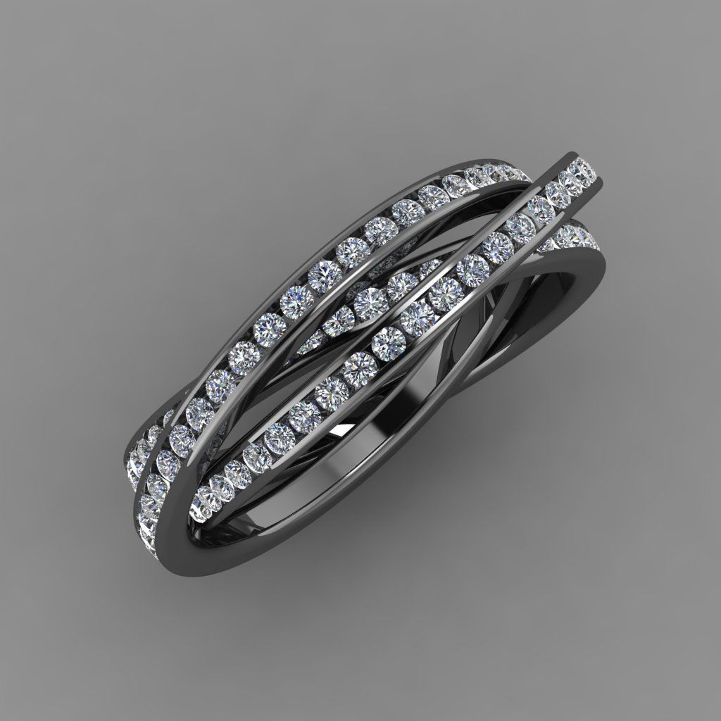 3 Lines Pati Chennel Ring Band 3d Print Ring Model free 3D model 3D ...