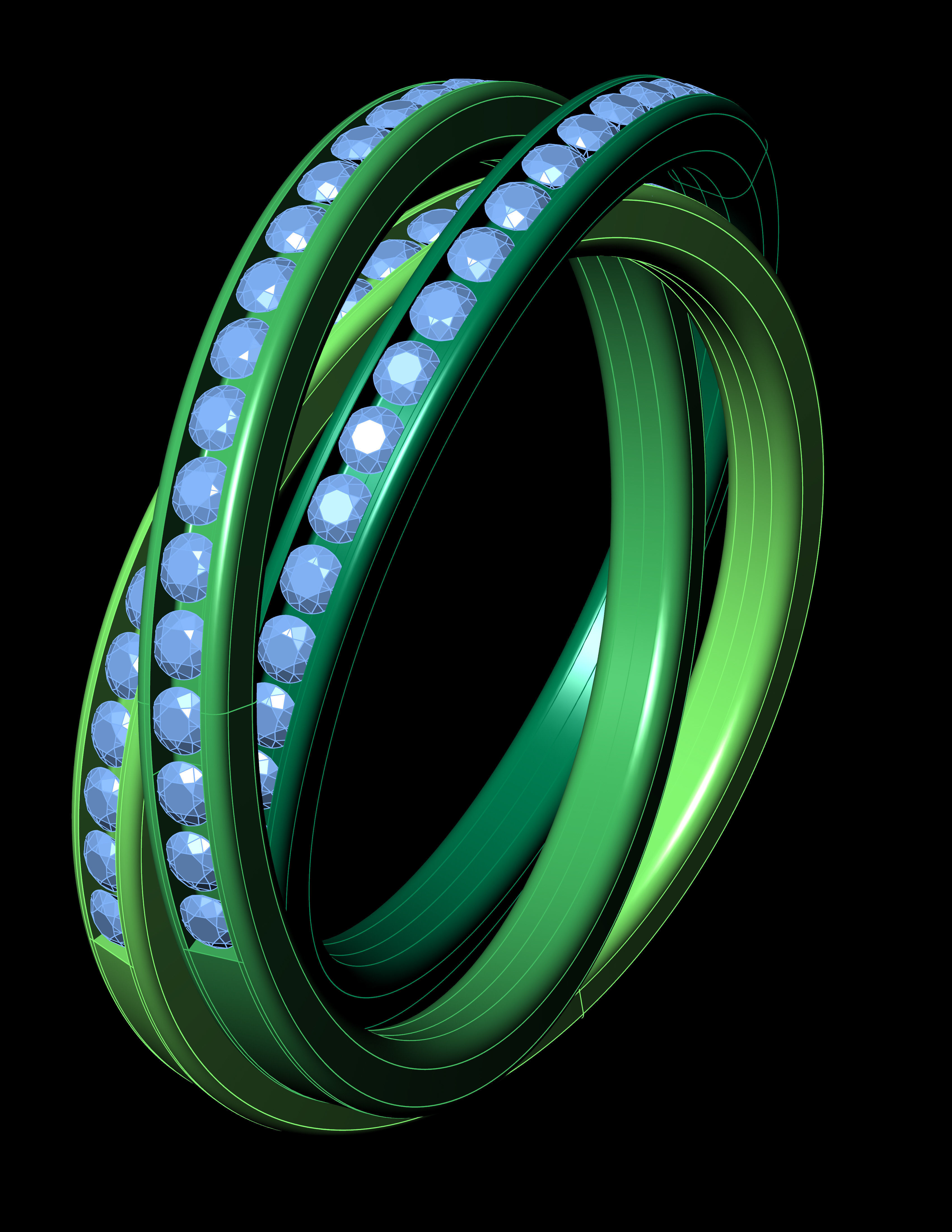 3 Lines Pati Chennel Ring Band 3d Print Ring Model free 3D model 3D ...