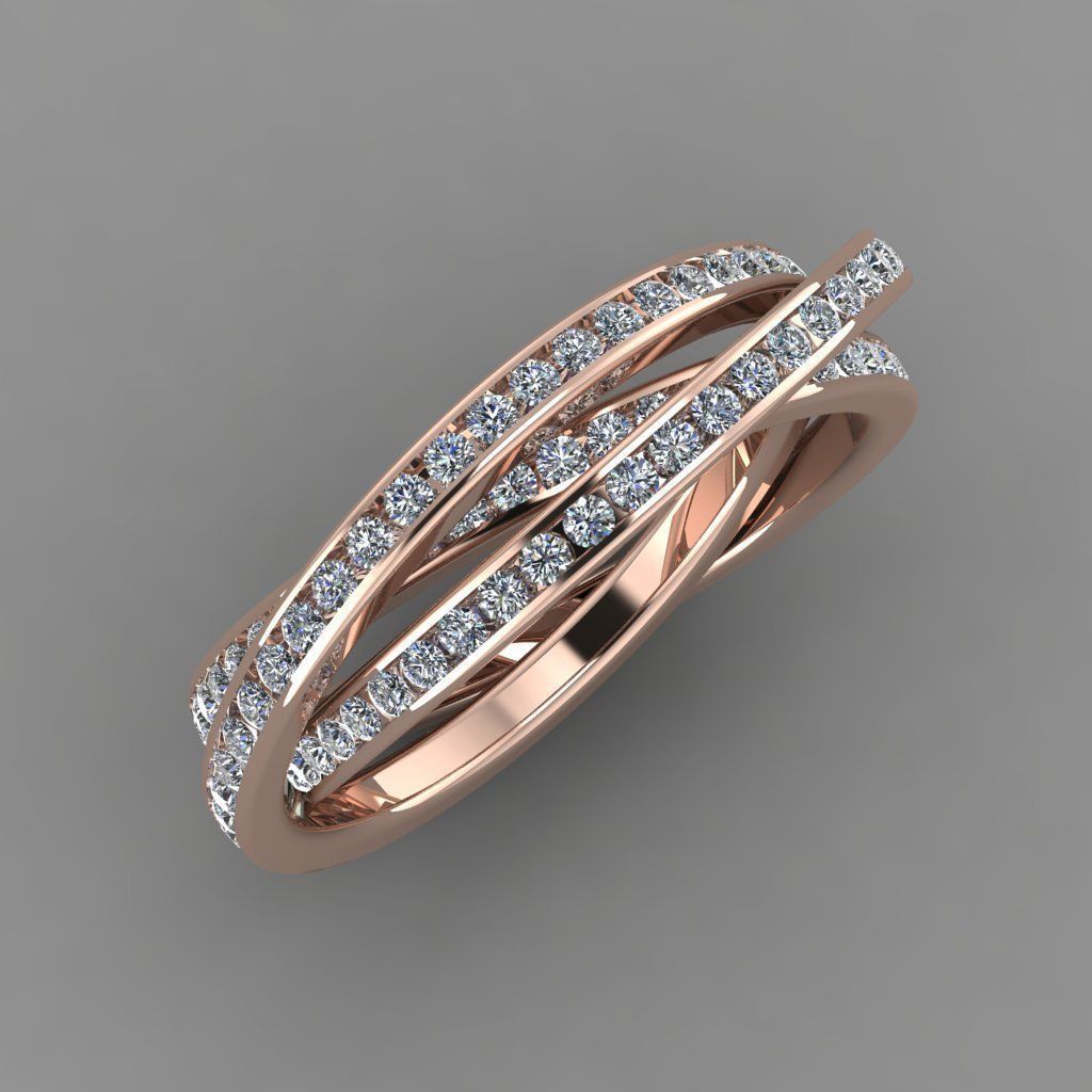 3 Lines Pati Chennel Ring Band 3d Print Ring Model free 3D model 3D ...