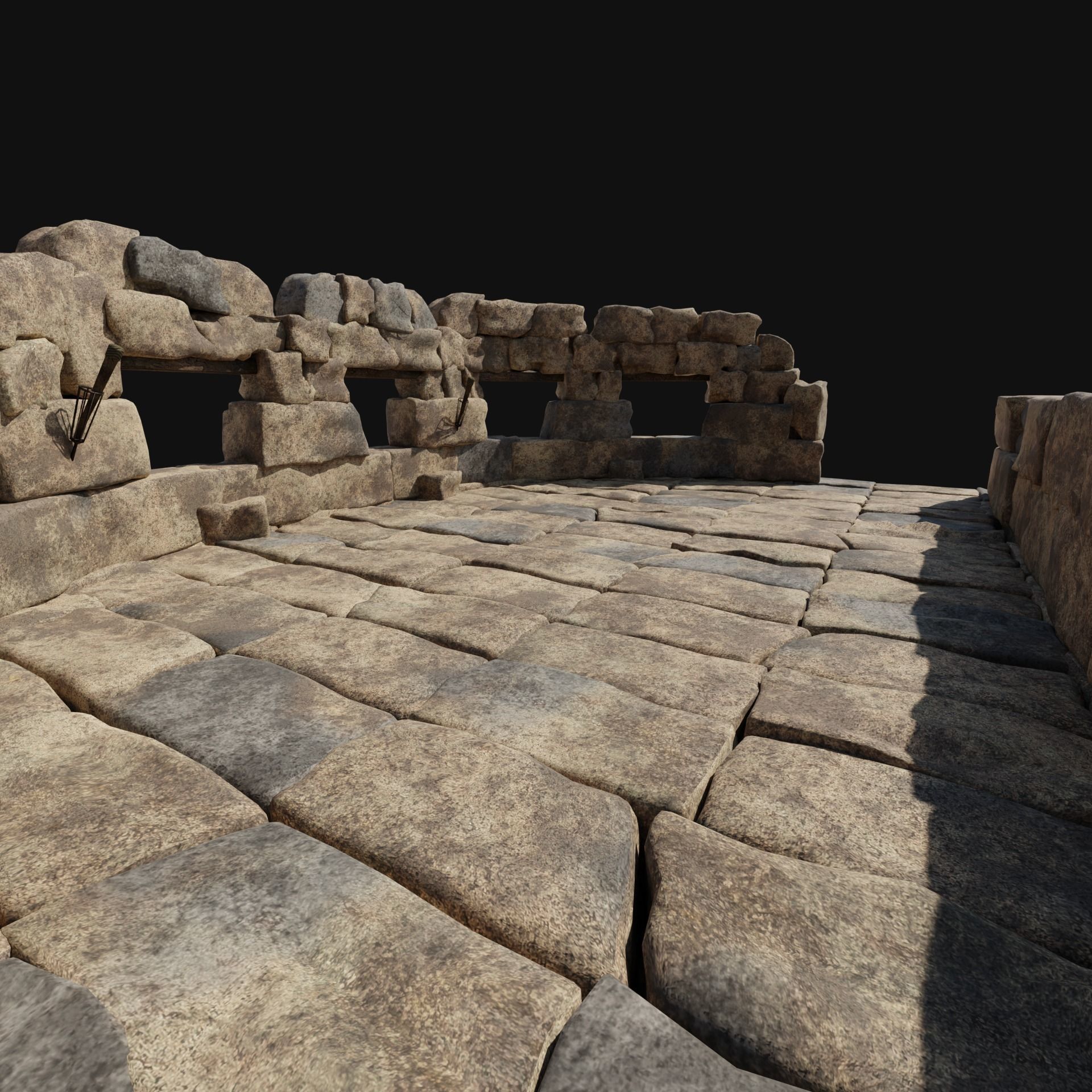3D model CASTLE RUIN WALLS TOWER WALL WATCHTOWER CONSTRUCTION ...