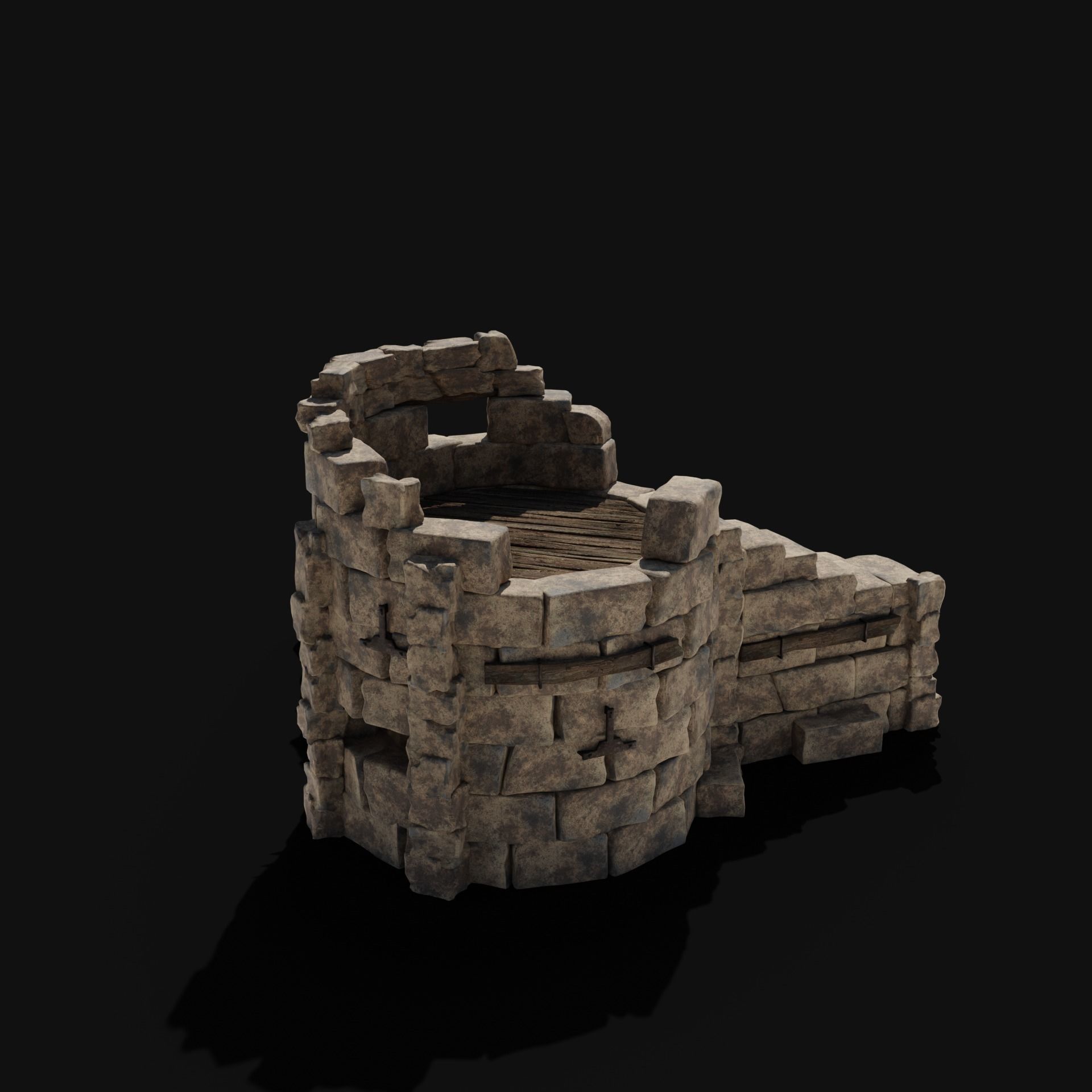 3D model CASTLE RUIN WALLS TOWER WALL WATCHTOWER CONSTRUCTION ...