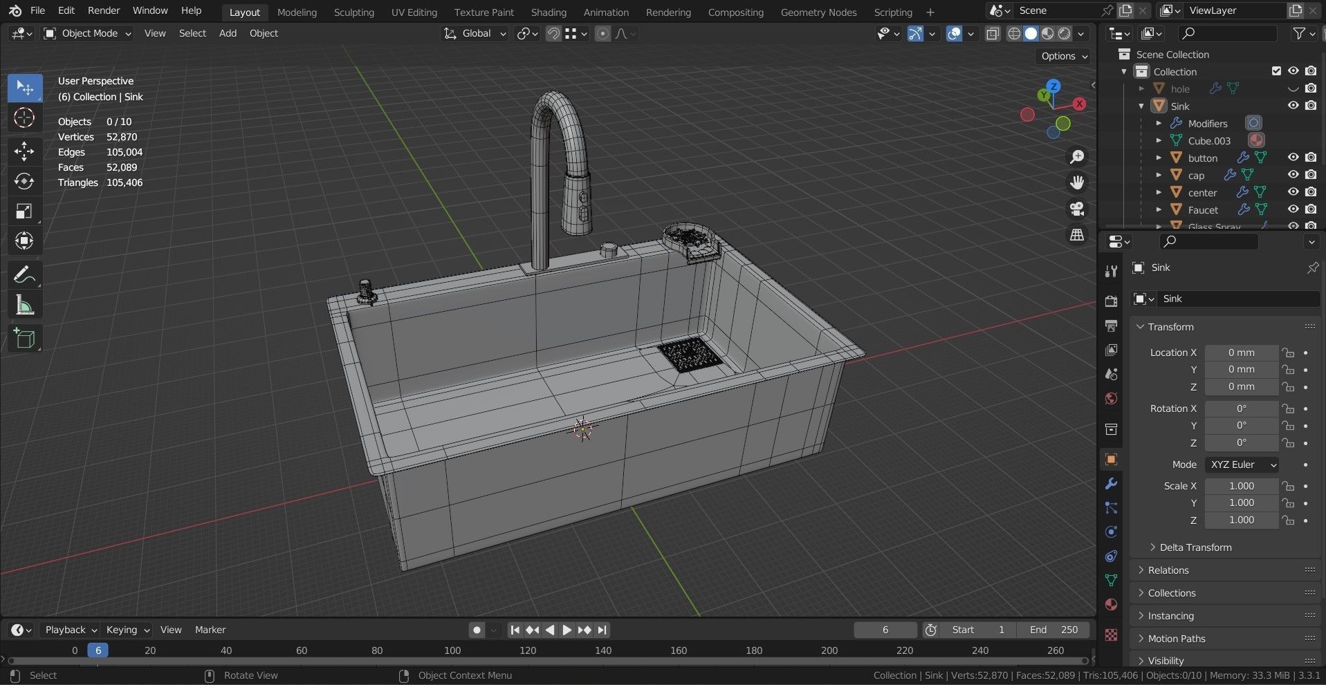 Kitchen Sink 3D Model 3D model | CGTrader