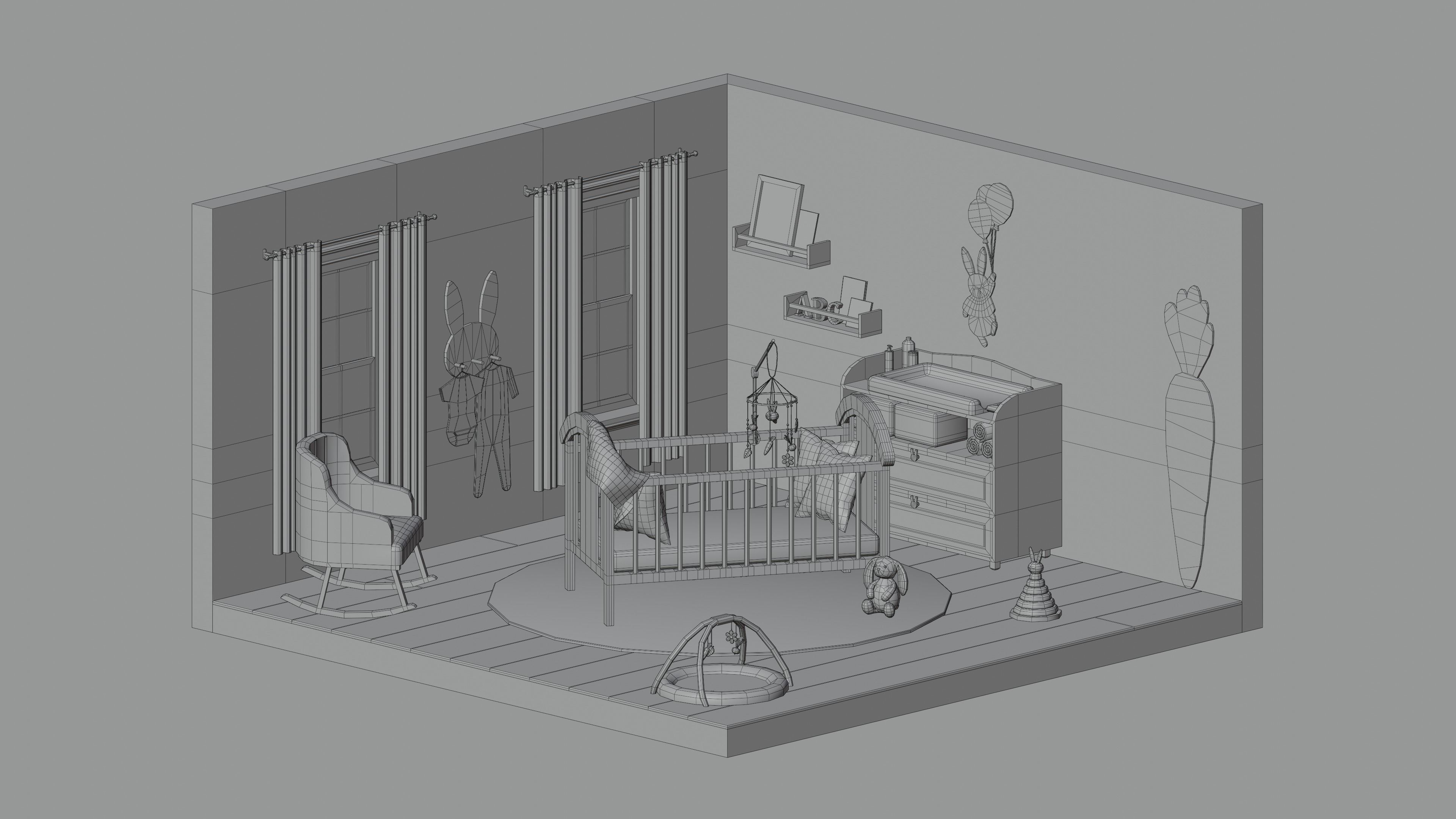 3D model Baby room VR / AR / low-poly | CGTrader