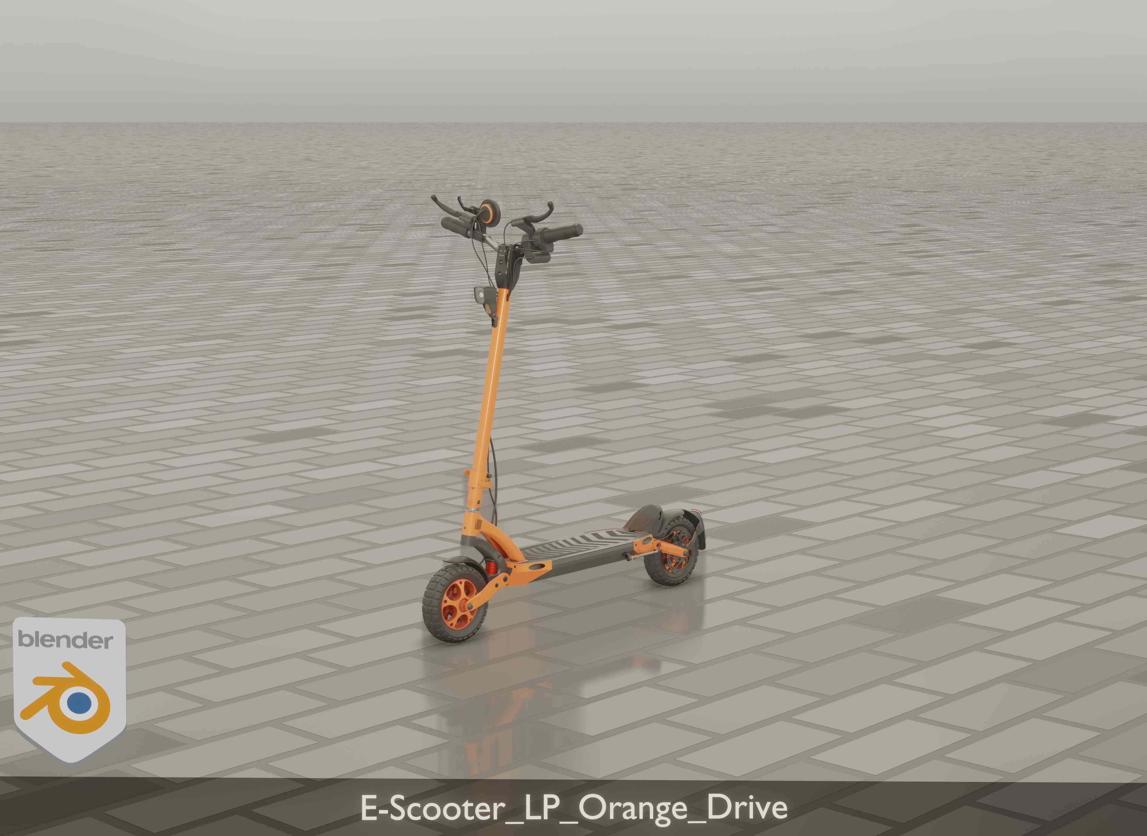 3D model Orange Offroad E-Scooter VR / AR / low-poly | CGTrader
