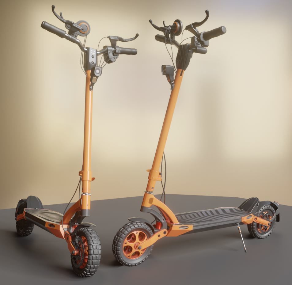3D model Orange Offroad E-Scooter VR / AR / low-poly | CGTrader