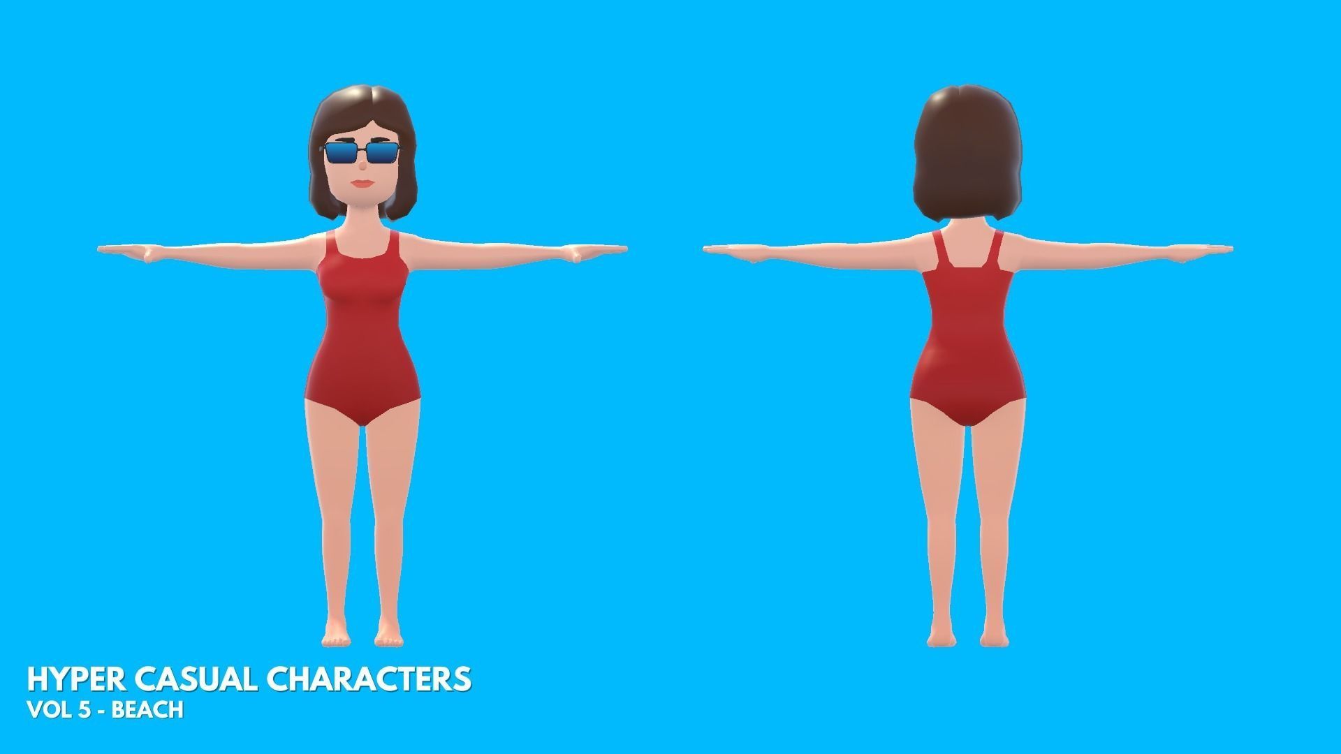 3D model HYPER CASUAL CHARACTERS VOL 5 - BEACH VR / AR / low-poly ...
