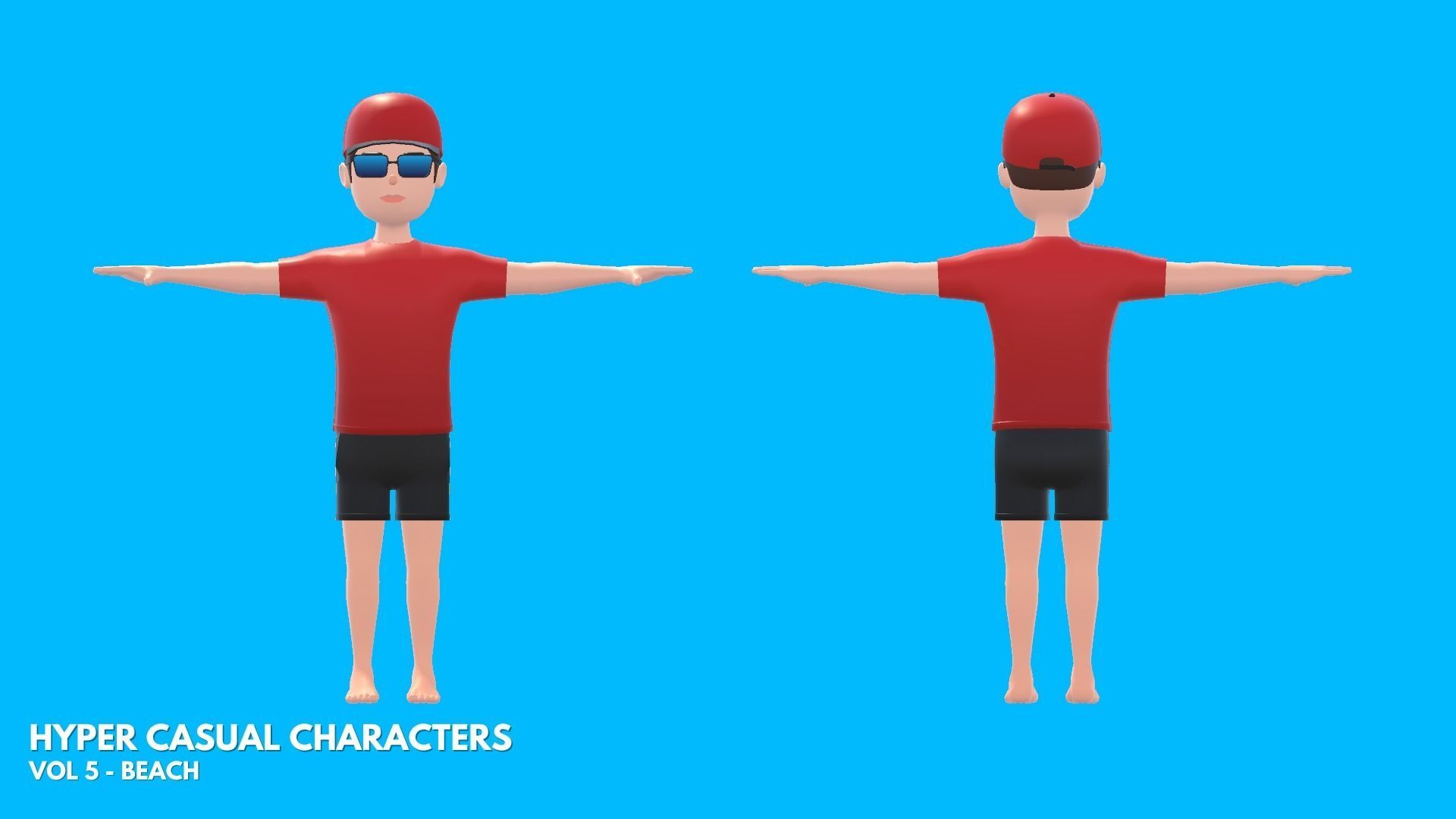 3D model HYPER CASUAL CHARACTERS VOL 5 - BEACH VR / AR / low-poly ...