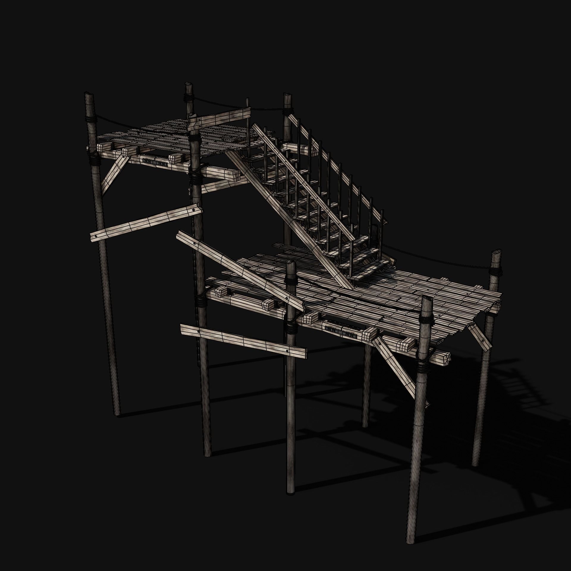 3D model HARBOR HARBOUR PIER CONSTRUCTION DOCKS BRIDGE PORT AAA BUILDER ...