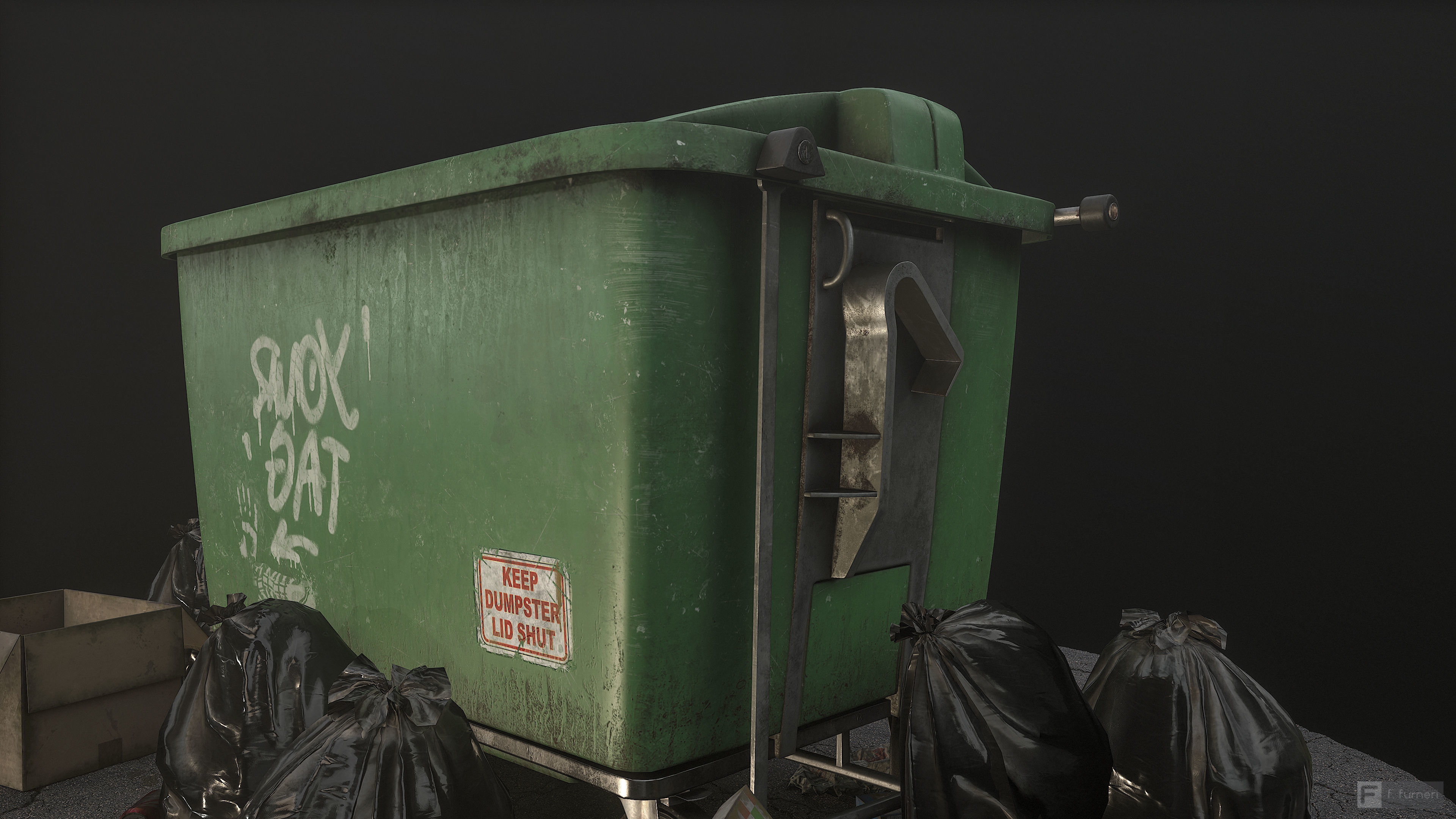 3D model Urban Garbage Dumpster VR / AR / low-poly | CGTrader
