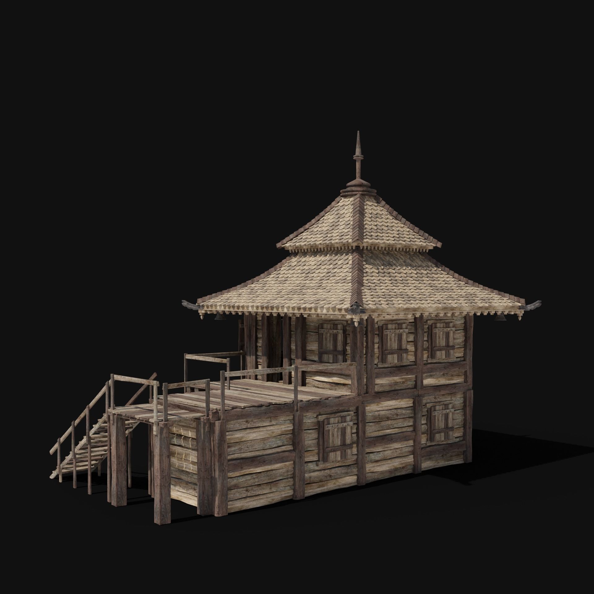 3D model FEUDAL JAPAN CHINESE HOUSE DOJO HUT SAMURAI NINJA COLLECTION ...