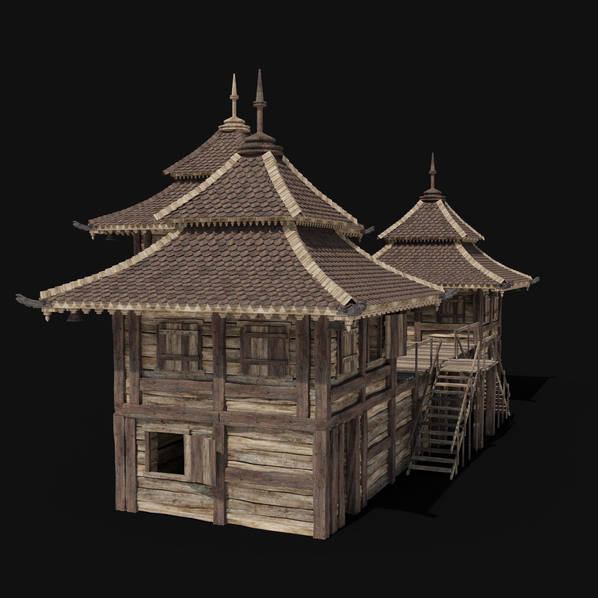 3D model FEUDAL JAPAN CHINESE HOUSE DOJO HUT SAMURAI NINJA COLLECTION ...