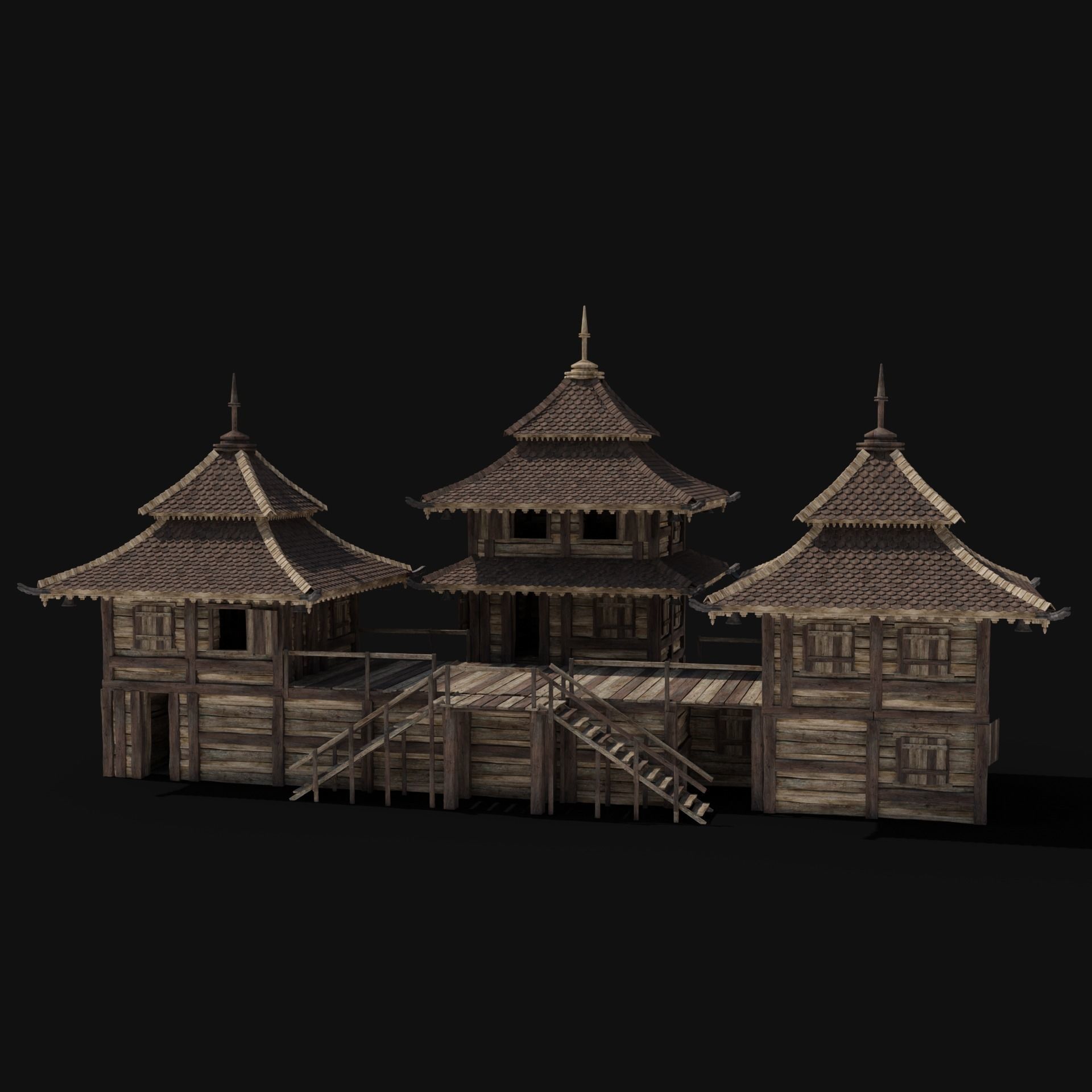 3D model FEUDAL JAPAN CHINESE HOUSE DOJO HUT SAMURAI NINJA COLLECTION ...
