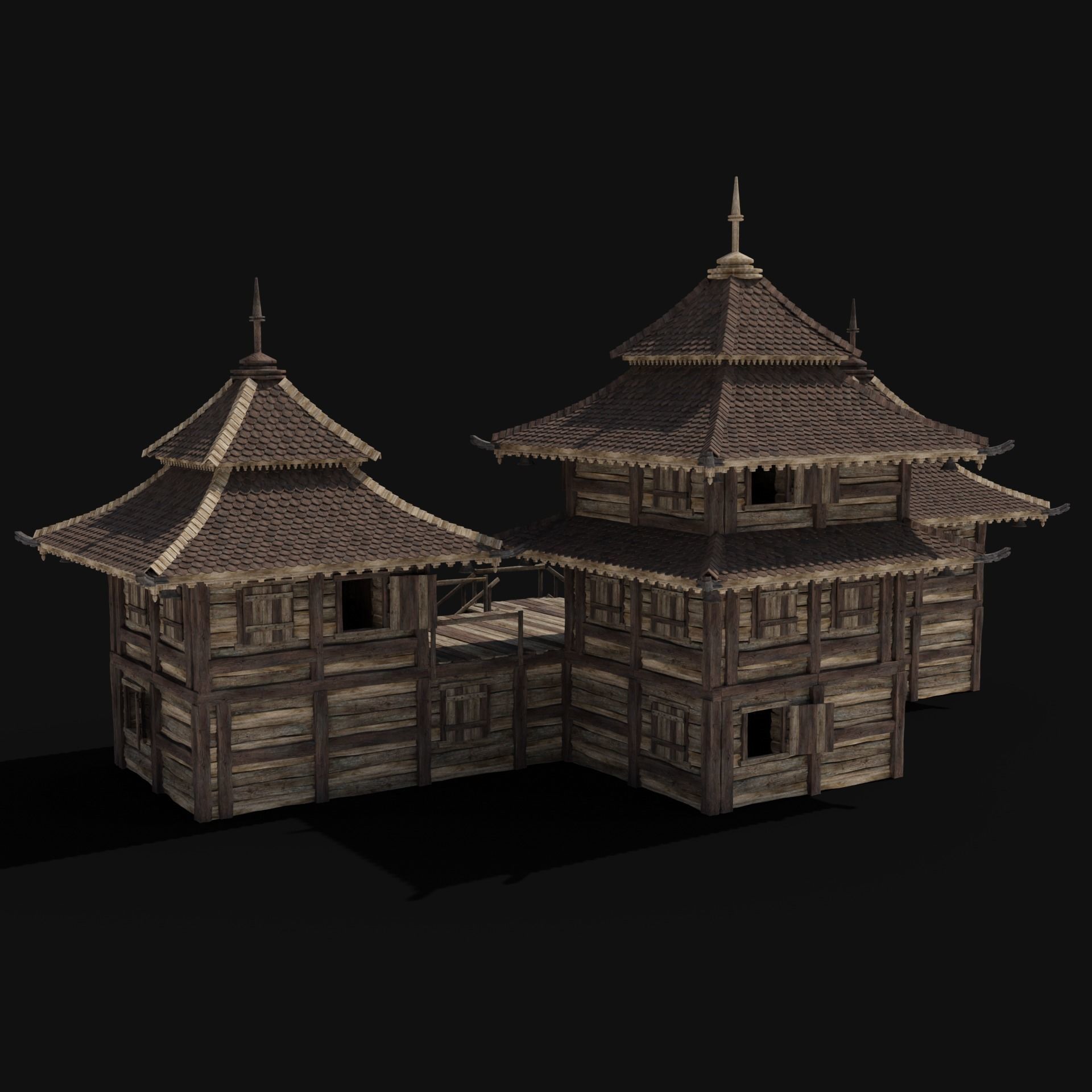3D model FEUDAL JAPAN CHINESE HOUSE DOJO HUT SAMURAI NINJA COLLECTION ...