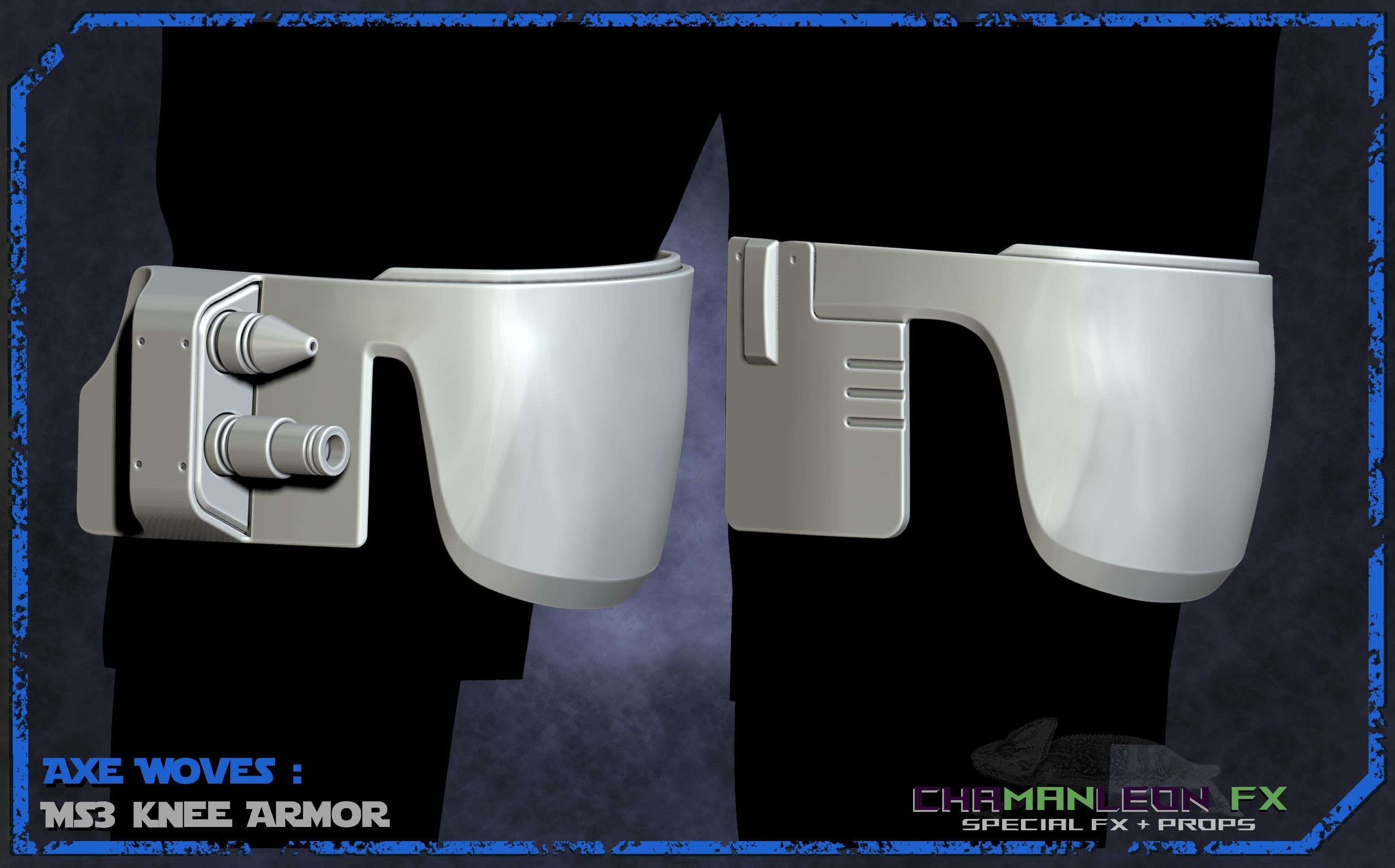 Axe Woves BoBF Knees The Mandalorian Cosplay Armor 3D model 3D ...