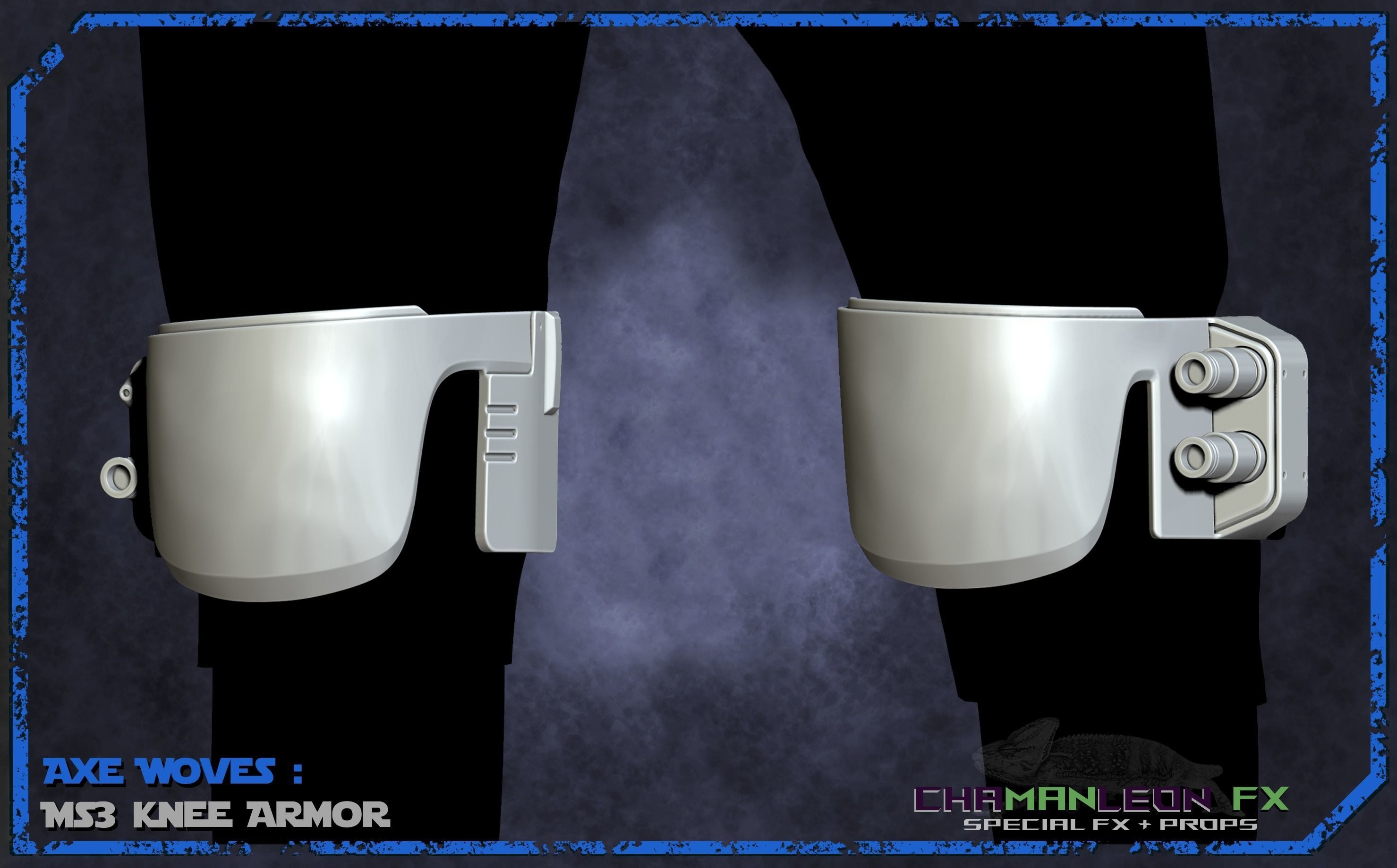 Axe Woves BoBF Knees The Mandalorian Cosplay Armor 3D model 3D ...