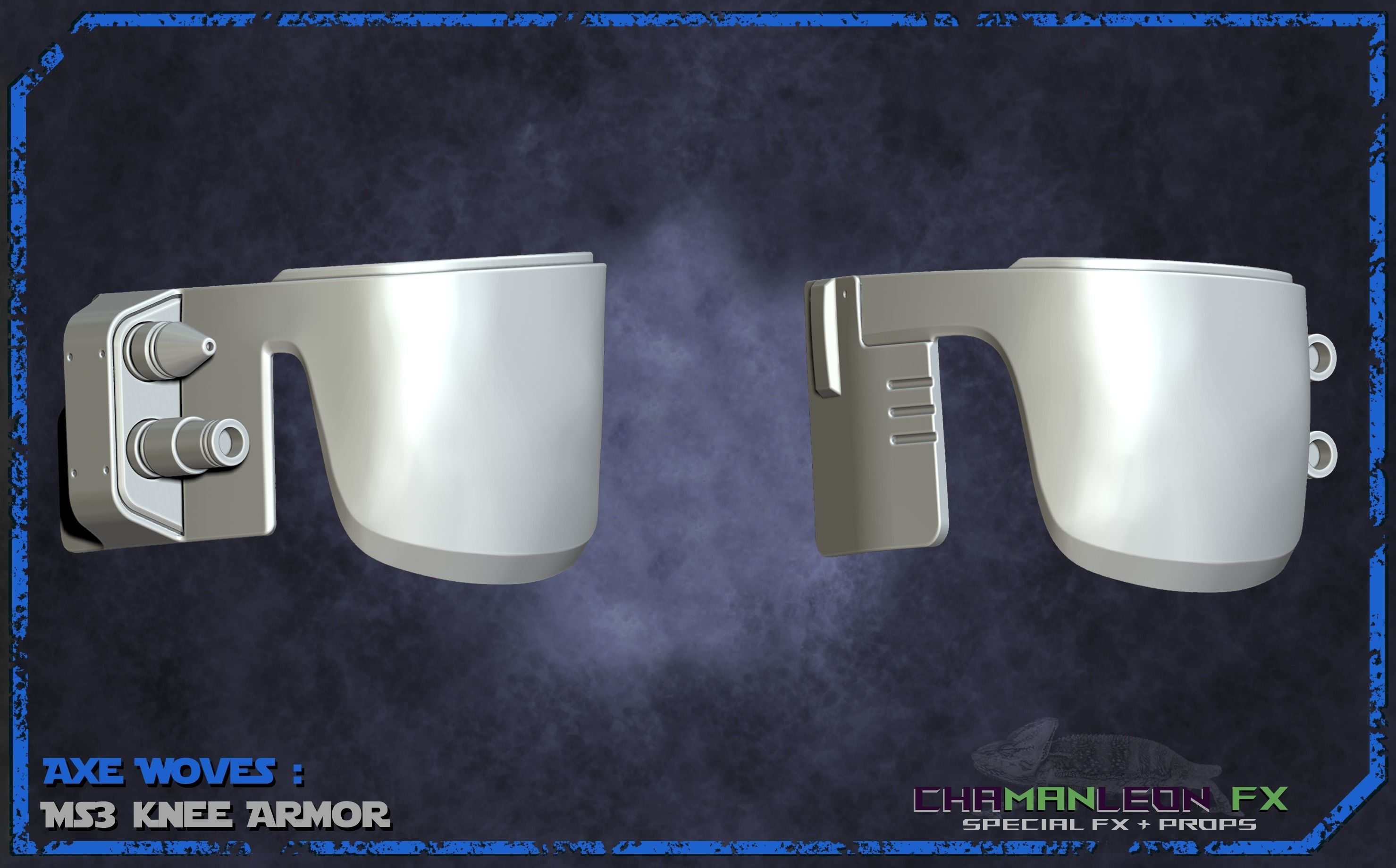 Axe Woves BoBF Knees The Mandalorian Cosplay Armor 3D model 3D ...