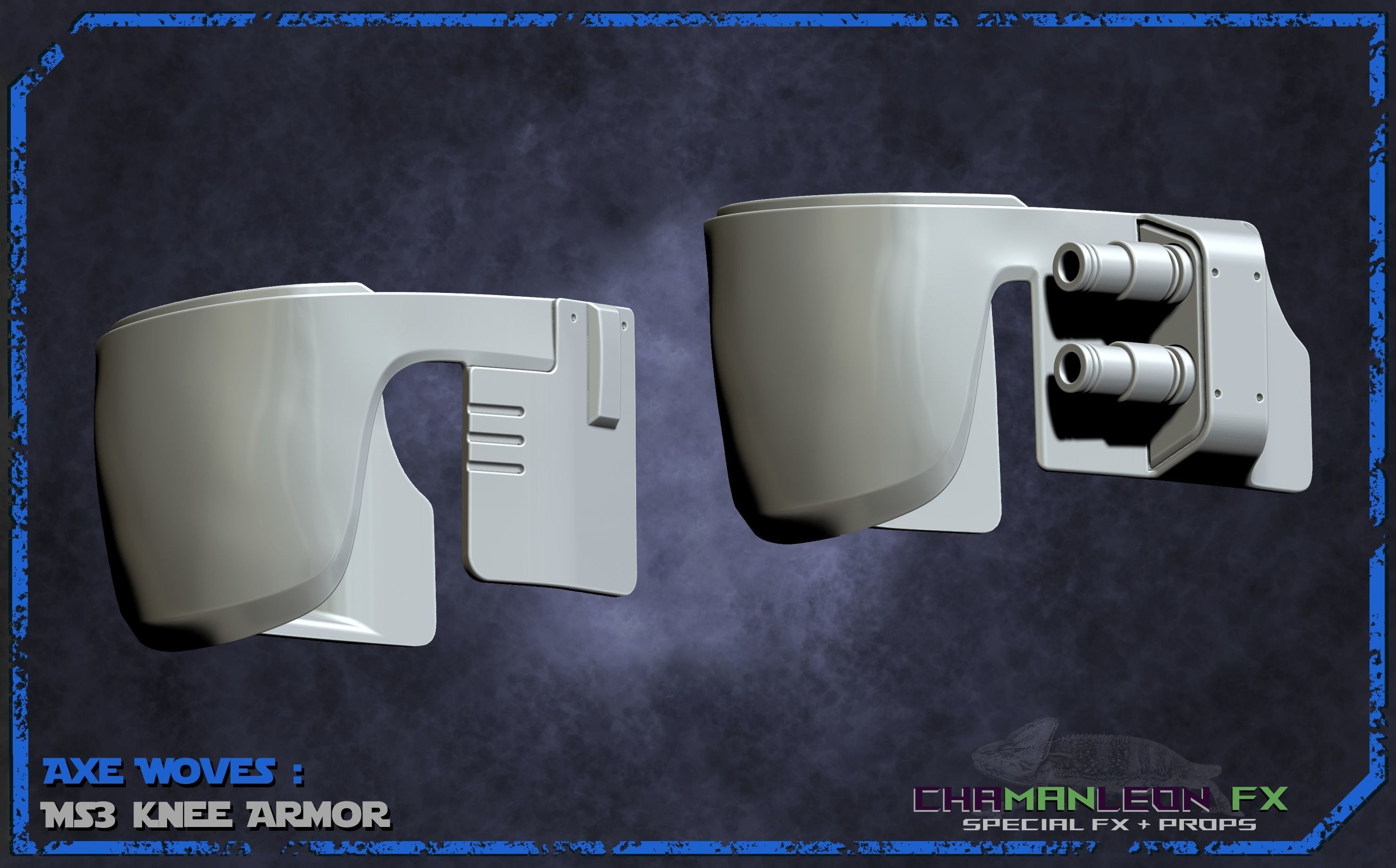 Axe Woves BoBF Knees The Mandalorian Cosplay Armor 3D model 3D ...